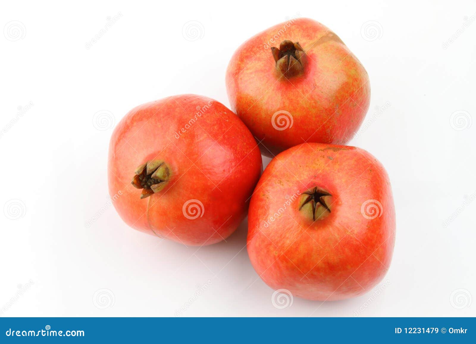 Three Full Fresh Pomegranates Stock Image - Image of freshness, lush ...