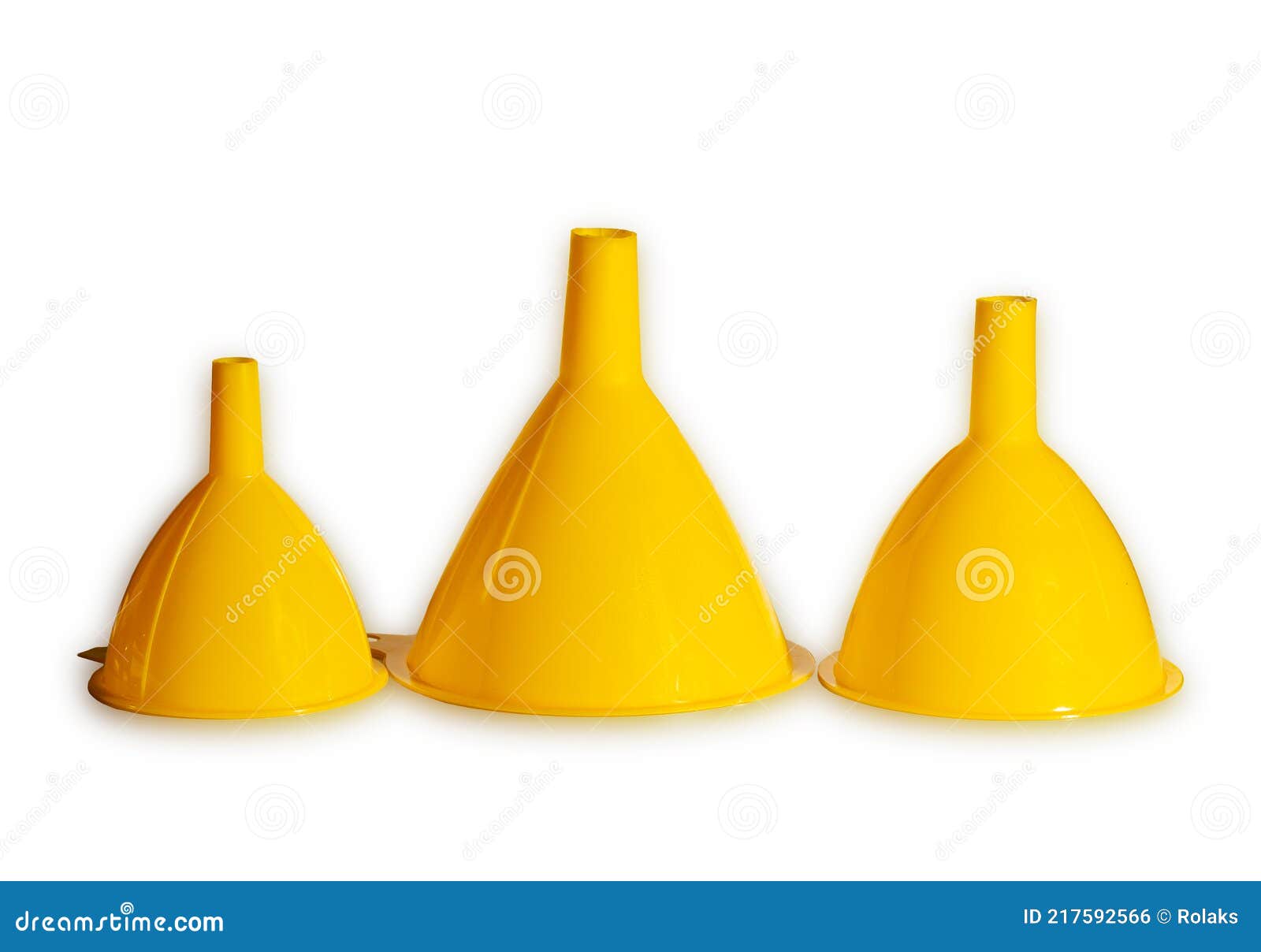 Three funnels stock photo. Image of plastic, neck, object - 217592566