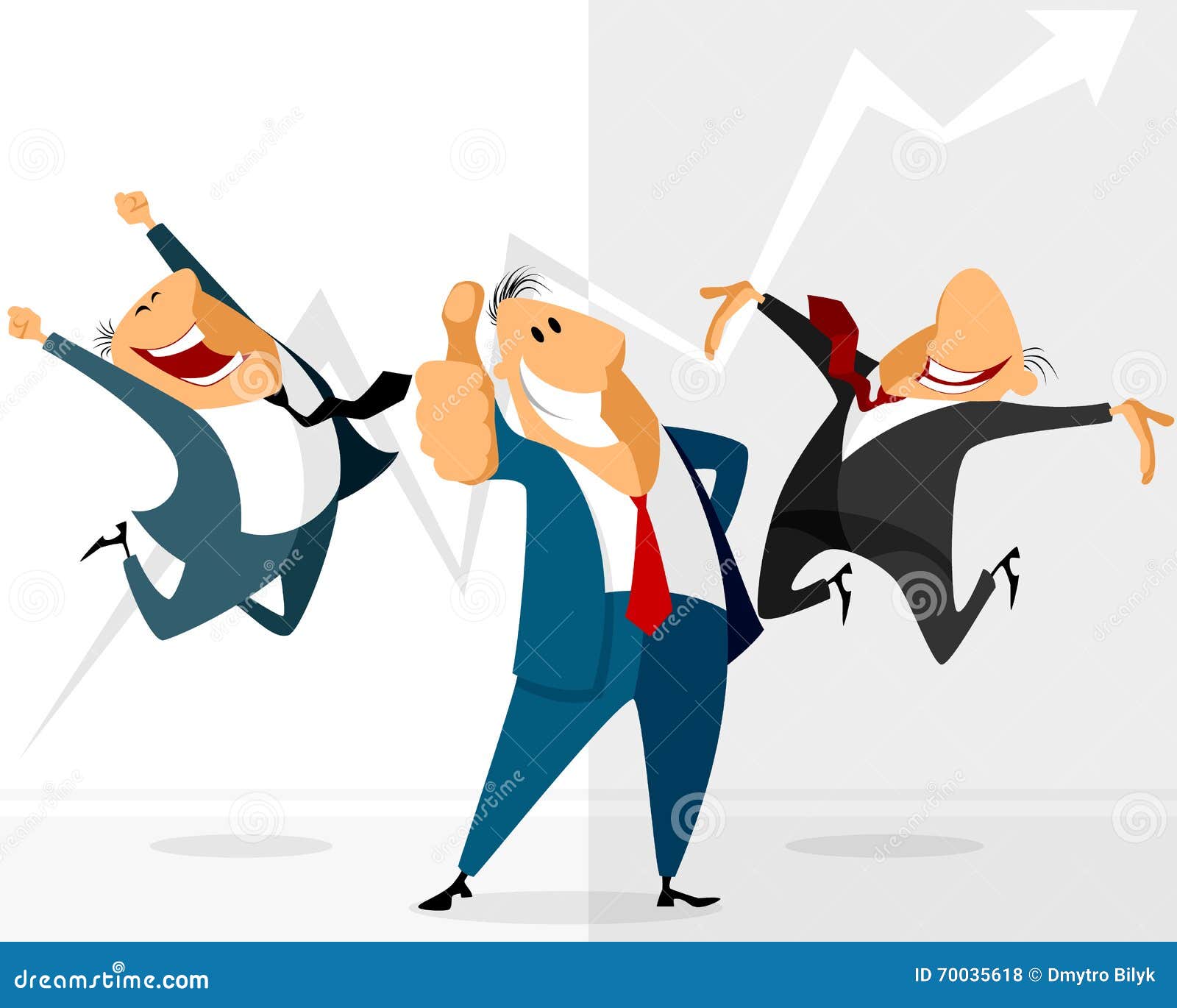 Three funny businessmen stock vector. Illustration of jump - 70035618