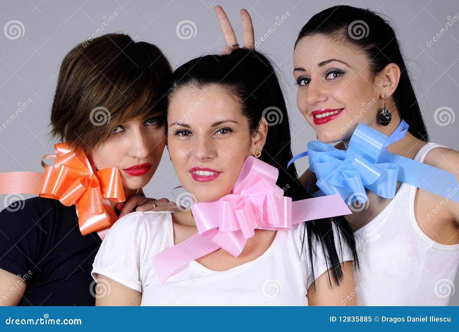Three funny girls stock image. Image of friends, friendship - 12835885