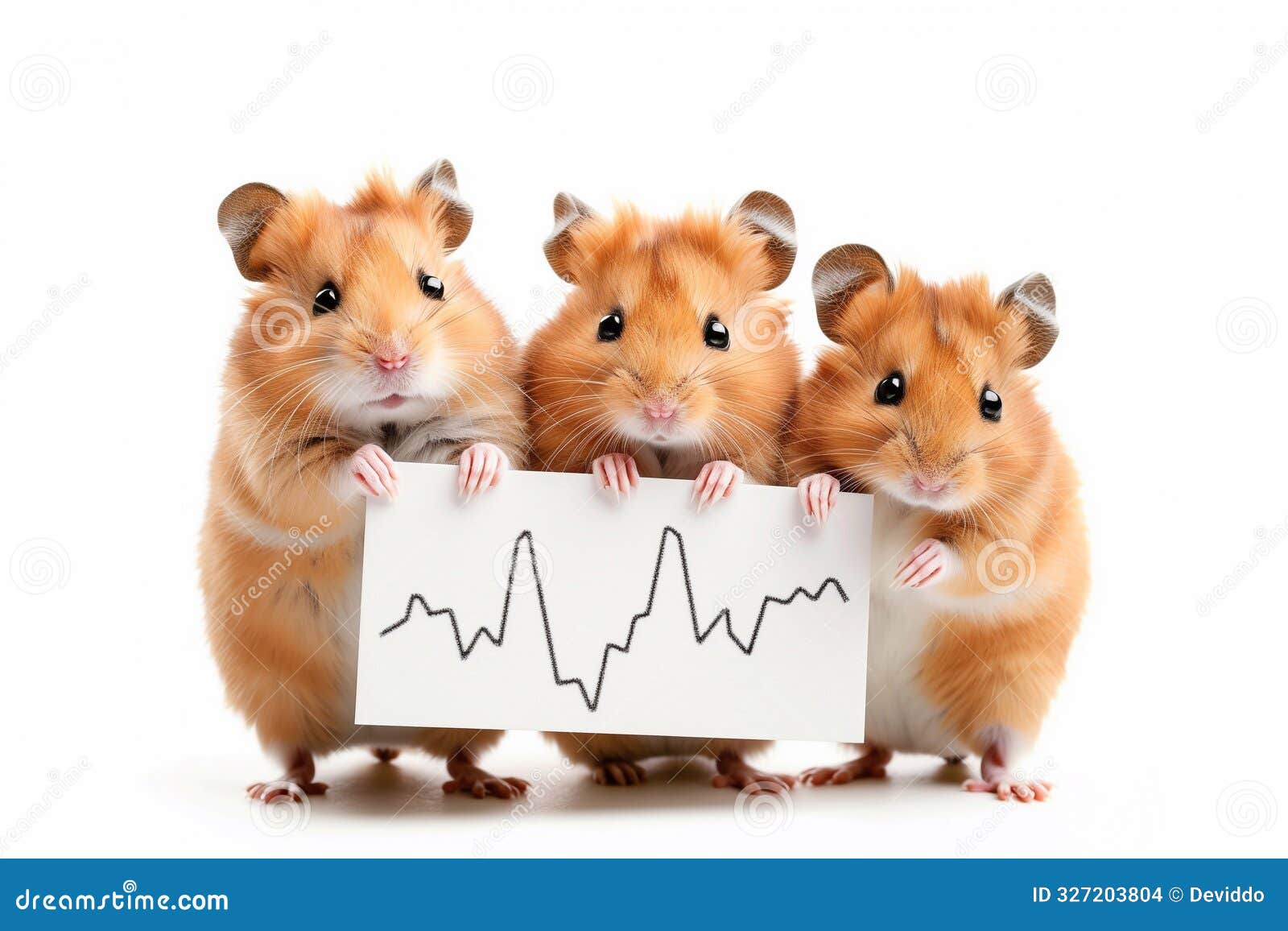 Three Hamsters Holding a Chart Stock Illustration - Illustration of ...