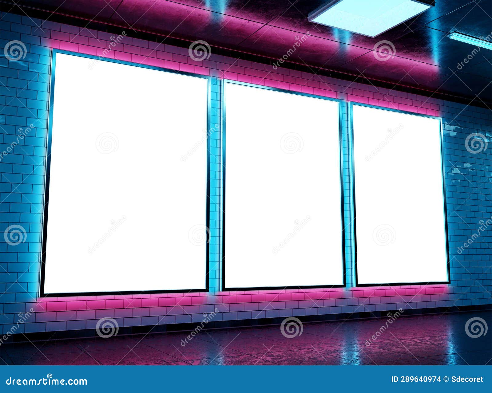 Futuristic Vertical Billboard Mockup Isolated On White 3d Rendering ...