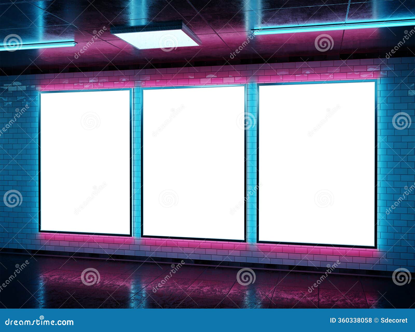 Futuristic Vertical Billboard Mockup Isolated On White 3d Render Stock ...