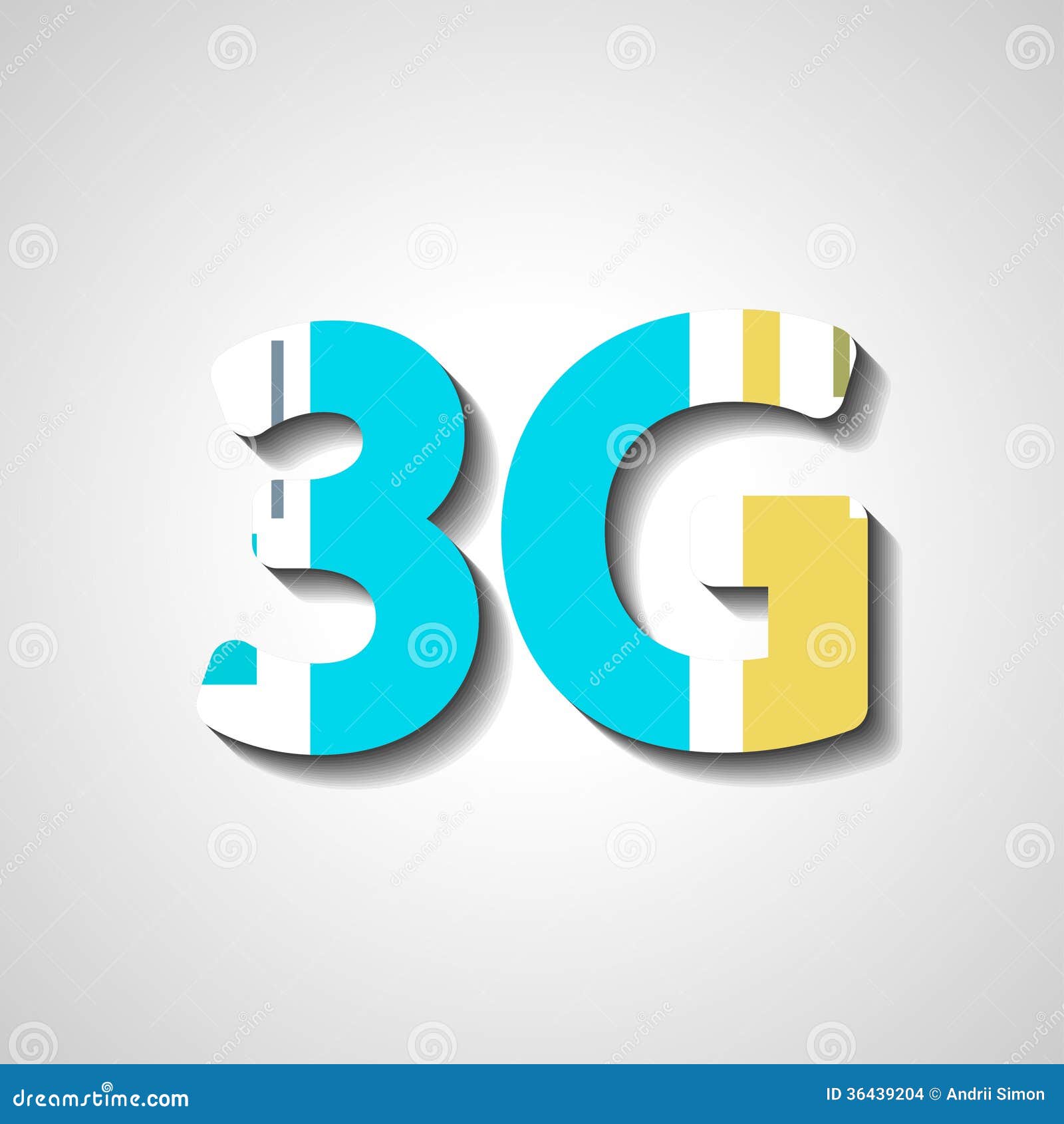 Three G abstract symbol stock illustration. Illustration of laptop ...