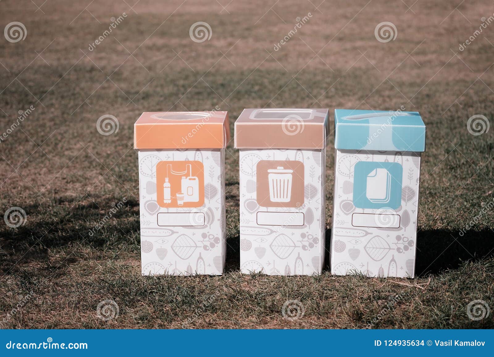 Three Garbage Cans for Separate Sorting for the Ecology of the Earth ...