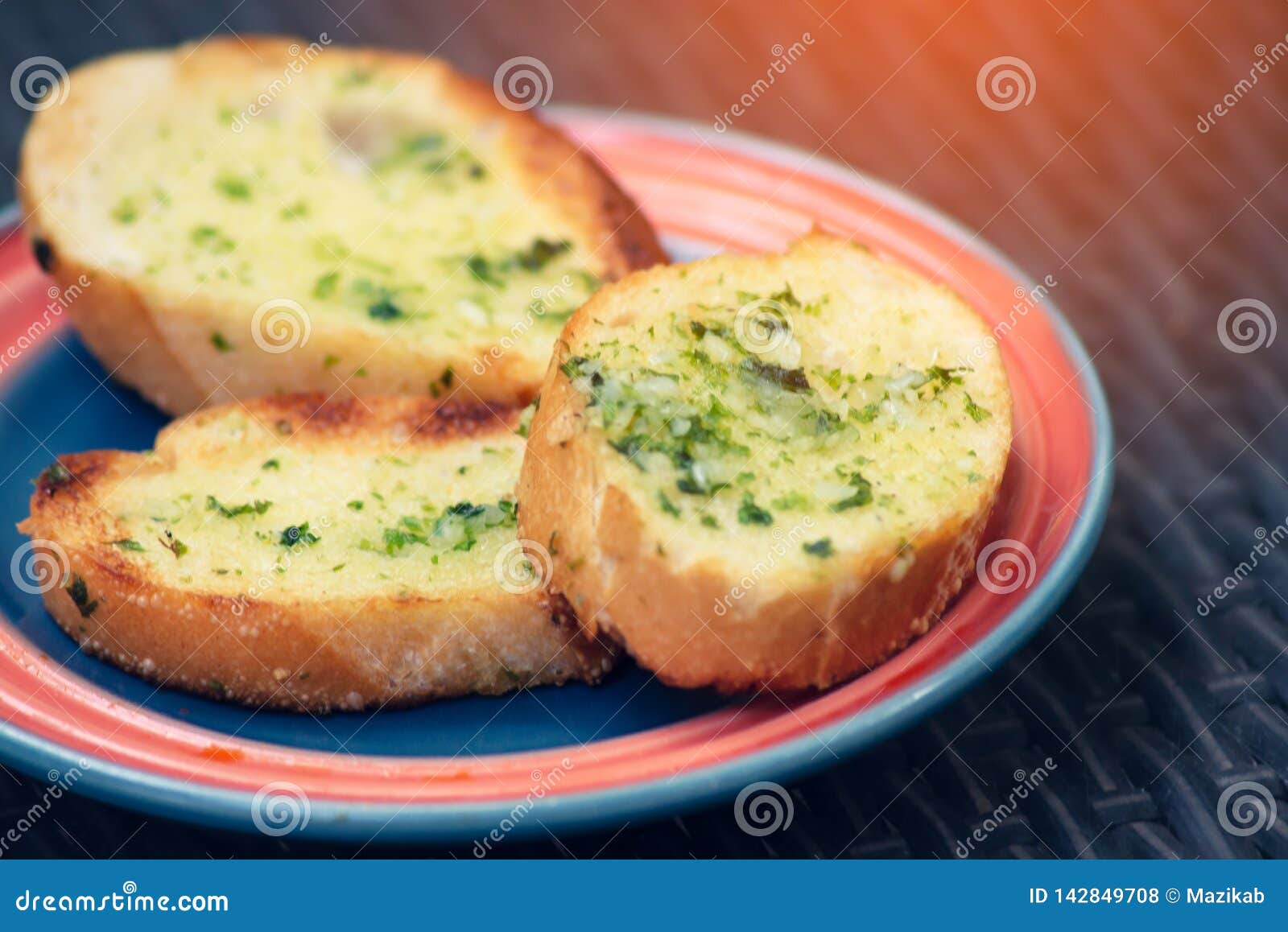 Garlic bread stock photo. Image of dinner, baton, food - 142849708