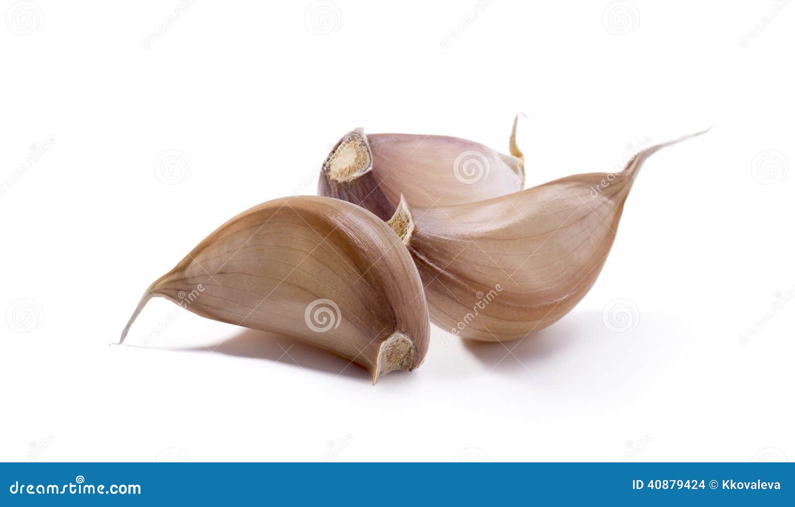 Three Garlic Segments Isolated on White Stock Photo - Image of grey ...