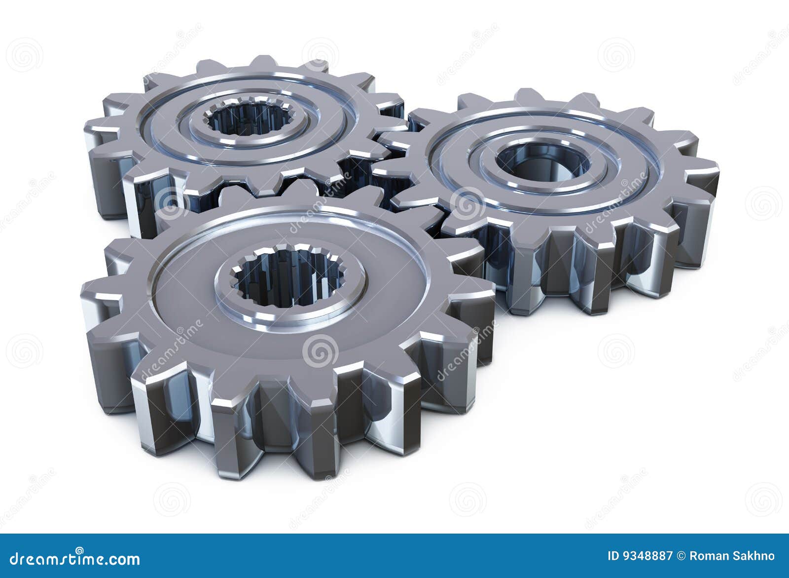 Three gear stock illustration. Illustration of industrial - 9348887