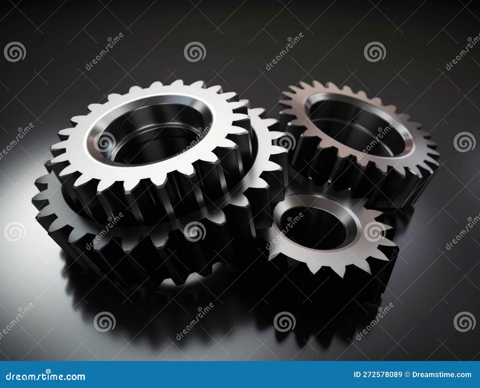 Three Gear Cogs Turning Together Signifying the Mutual Success of ...