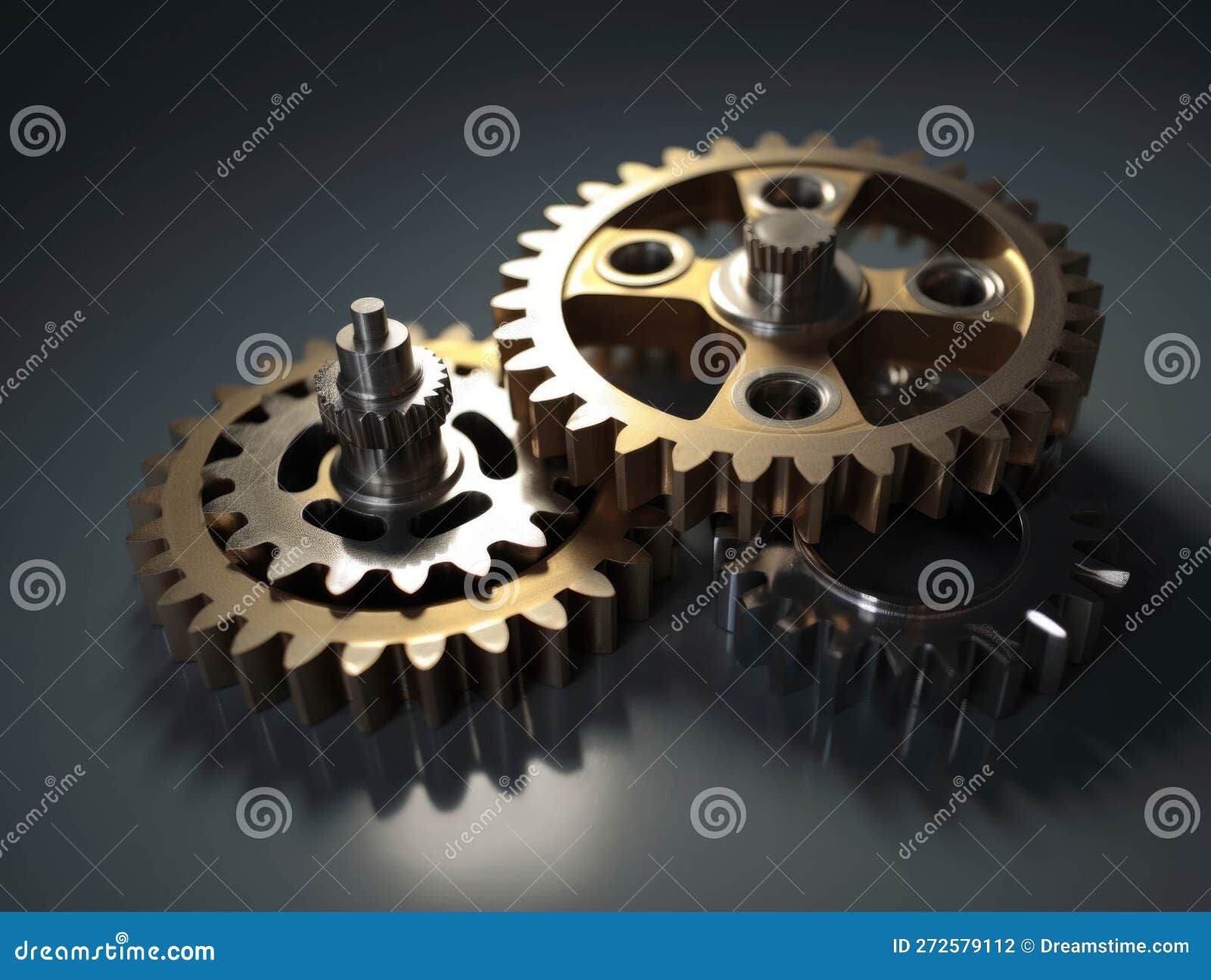 Three Gear Cogs Turning Together Signifying the Mutual Success of ...