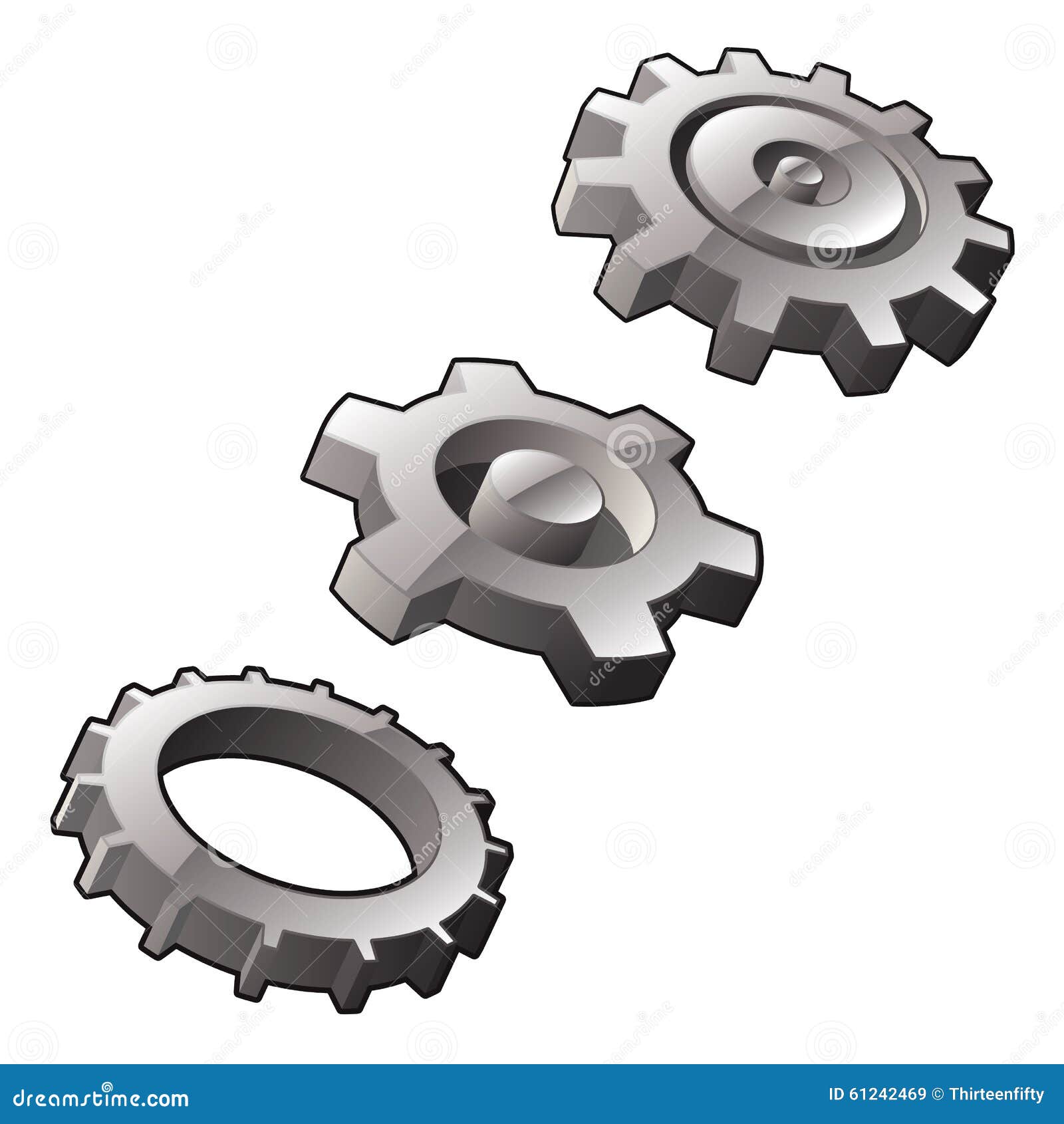 Three Gear Icons stock illustration. Illustration of computer - 61242469