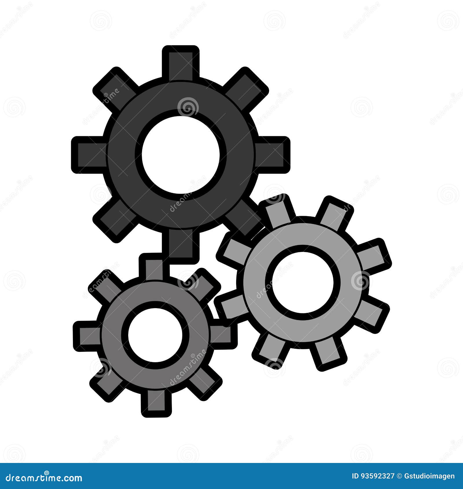 Three Gear Wheels Isolated On Pastel Pink Background. Minimal Teamwork ...