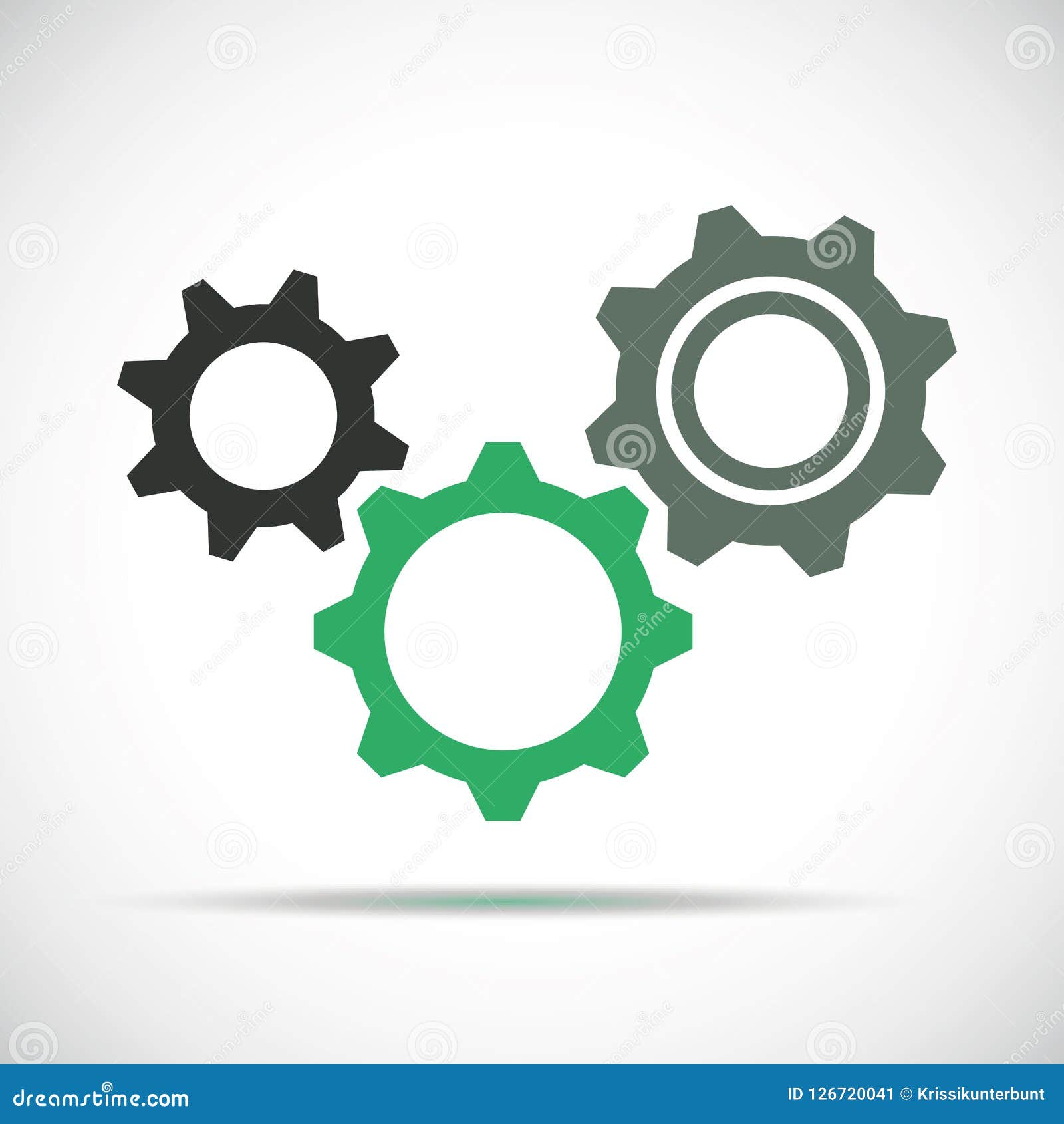 Three Gear Sign Simple Icon Stock Vector - Illustration of concept ...