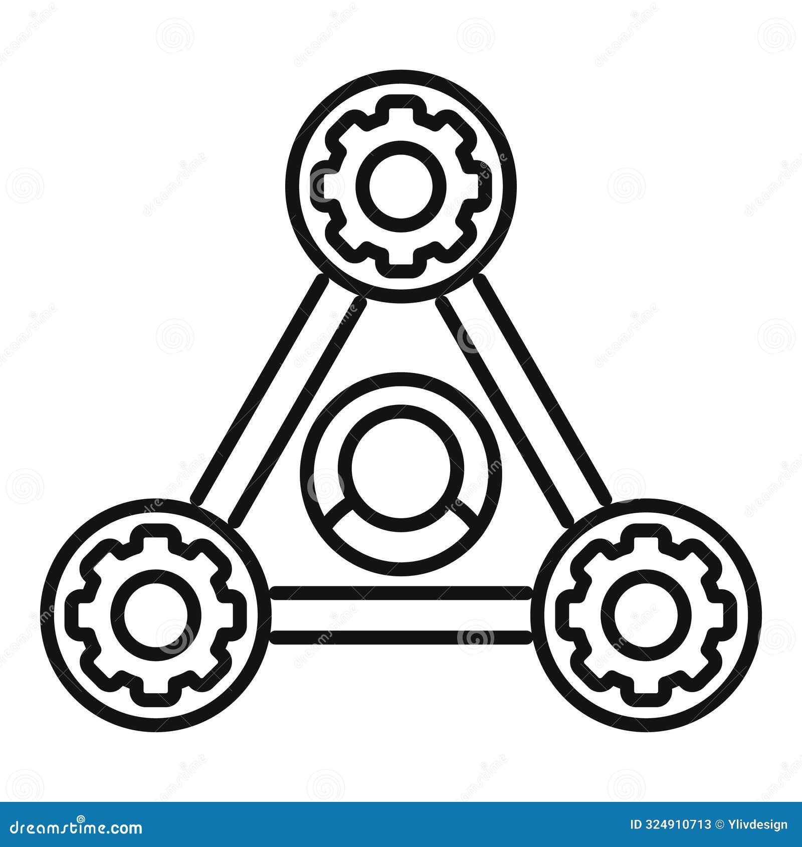 Three Gear Wheels Connecting for Teamwork and Collaboration Stock ...