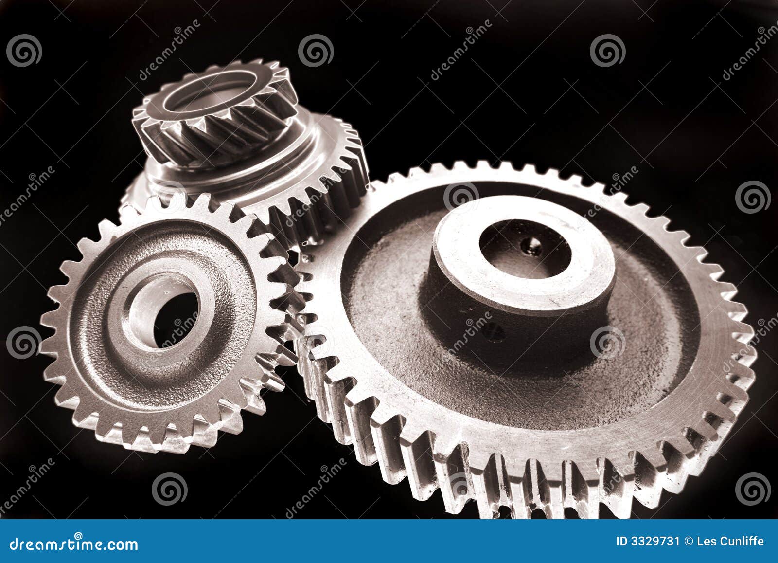 Three gears stock image. Image of backdrop, tools, industrial - 3329731