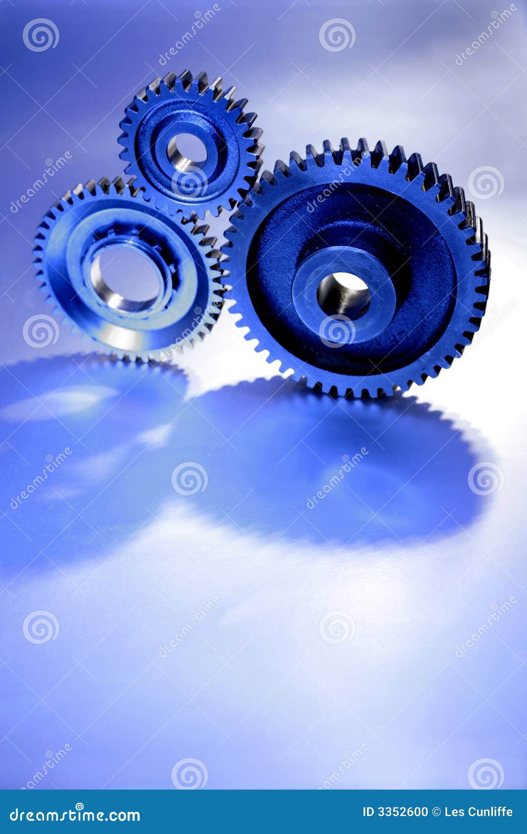 Three gears stock photo. Image of industry, connection - 3352600