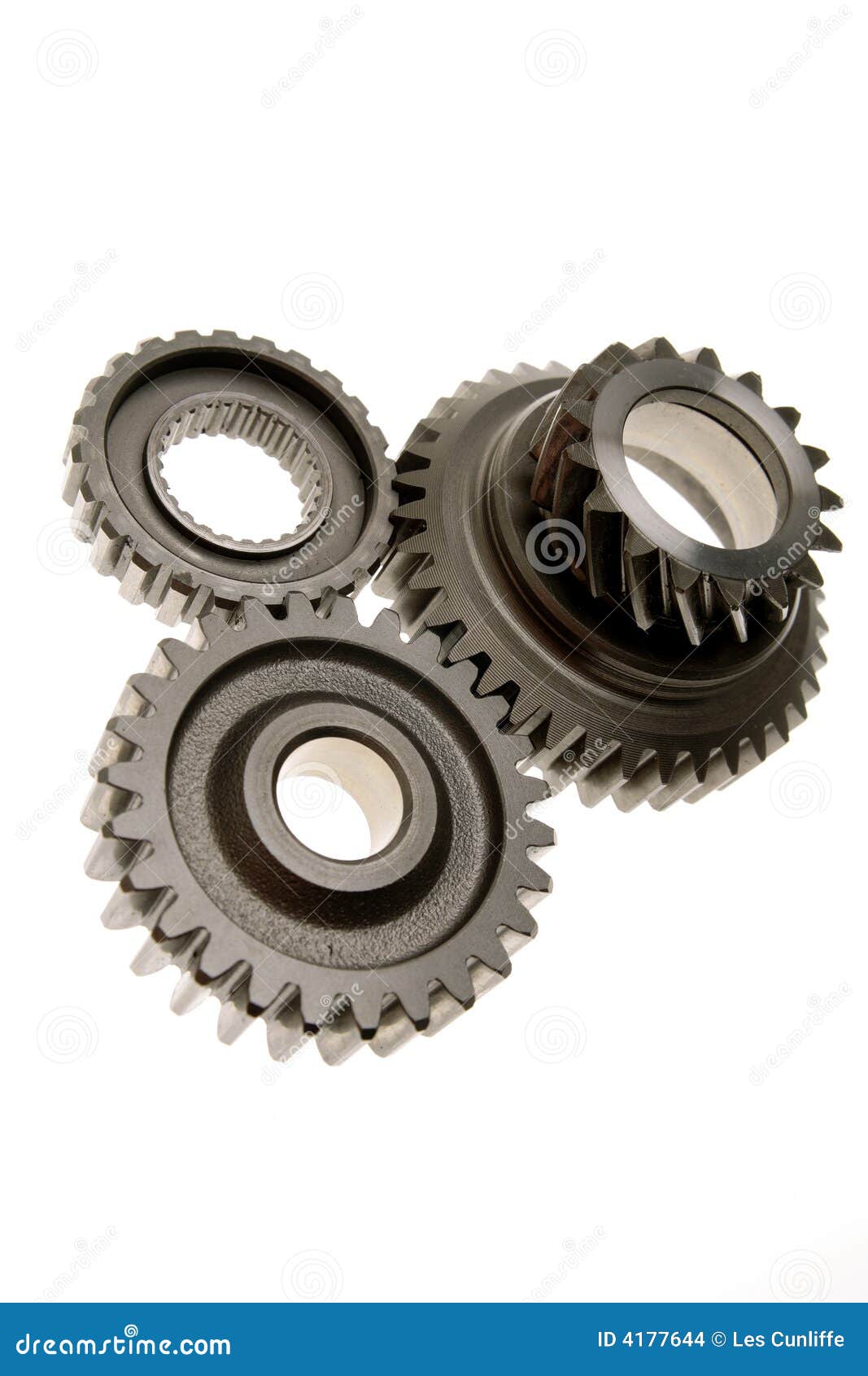 Three gears stock photo. Image of cogs, business, metal - 4177644
