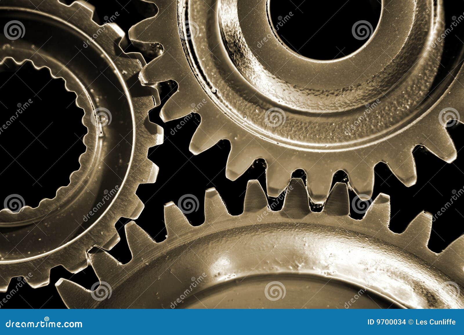 Three gears stock photo. Image of machinery, meshing, machine - 9700034