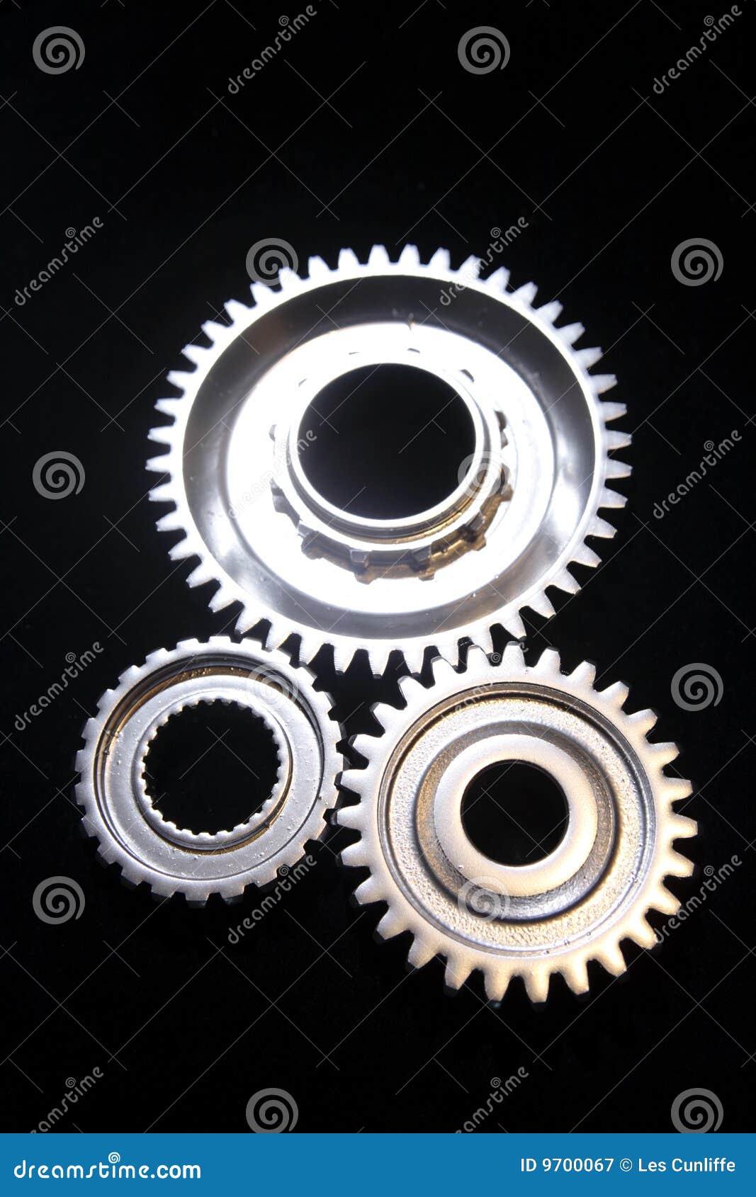 Three gears stock image. Image of machine, metal, connect - 9700067