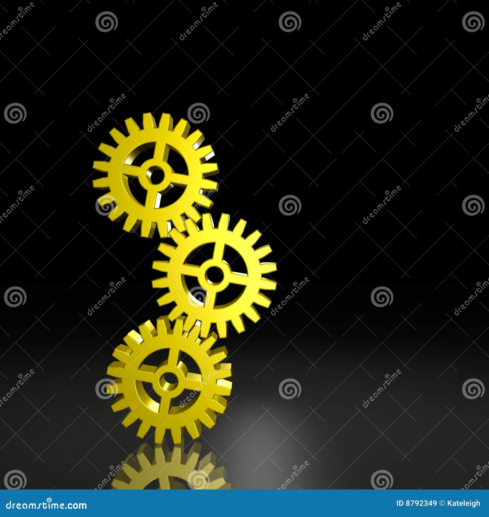 Three Gears Of Different Shapes And Sizes Are Connected To Each Other ...