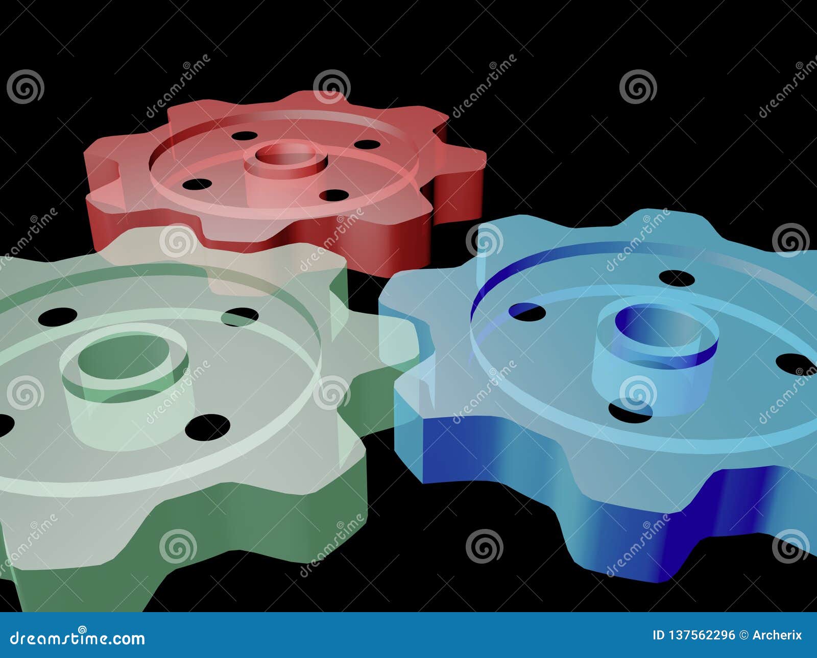 Three gears stock illustration. Illustration of symbol - 137562296