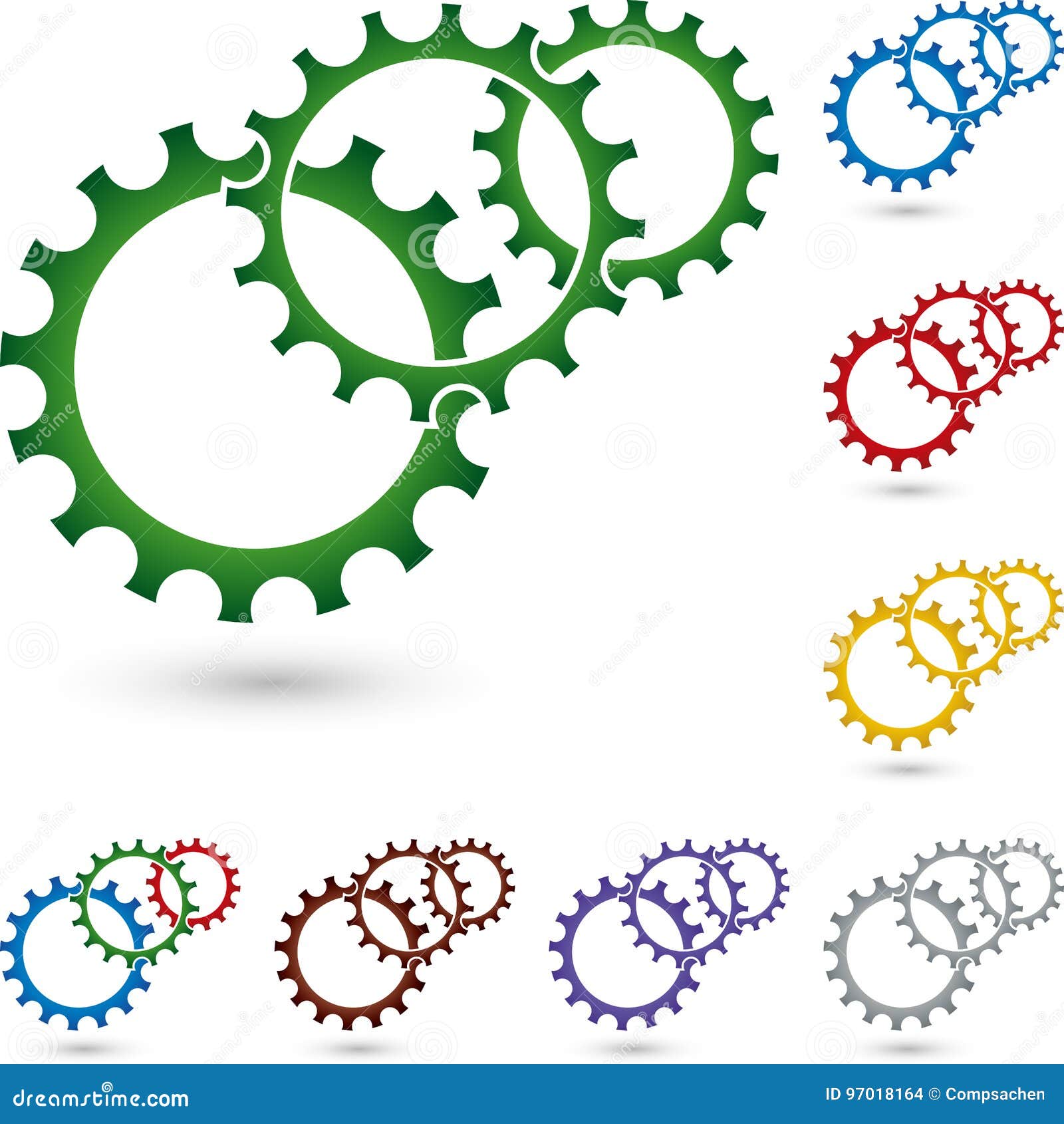 Three Gears in Color, Mechanic and Industrial Logo Stock Vector ...