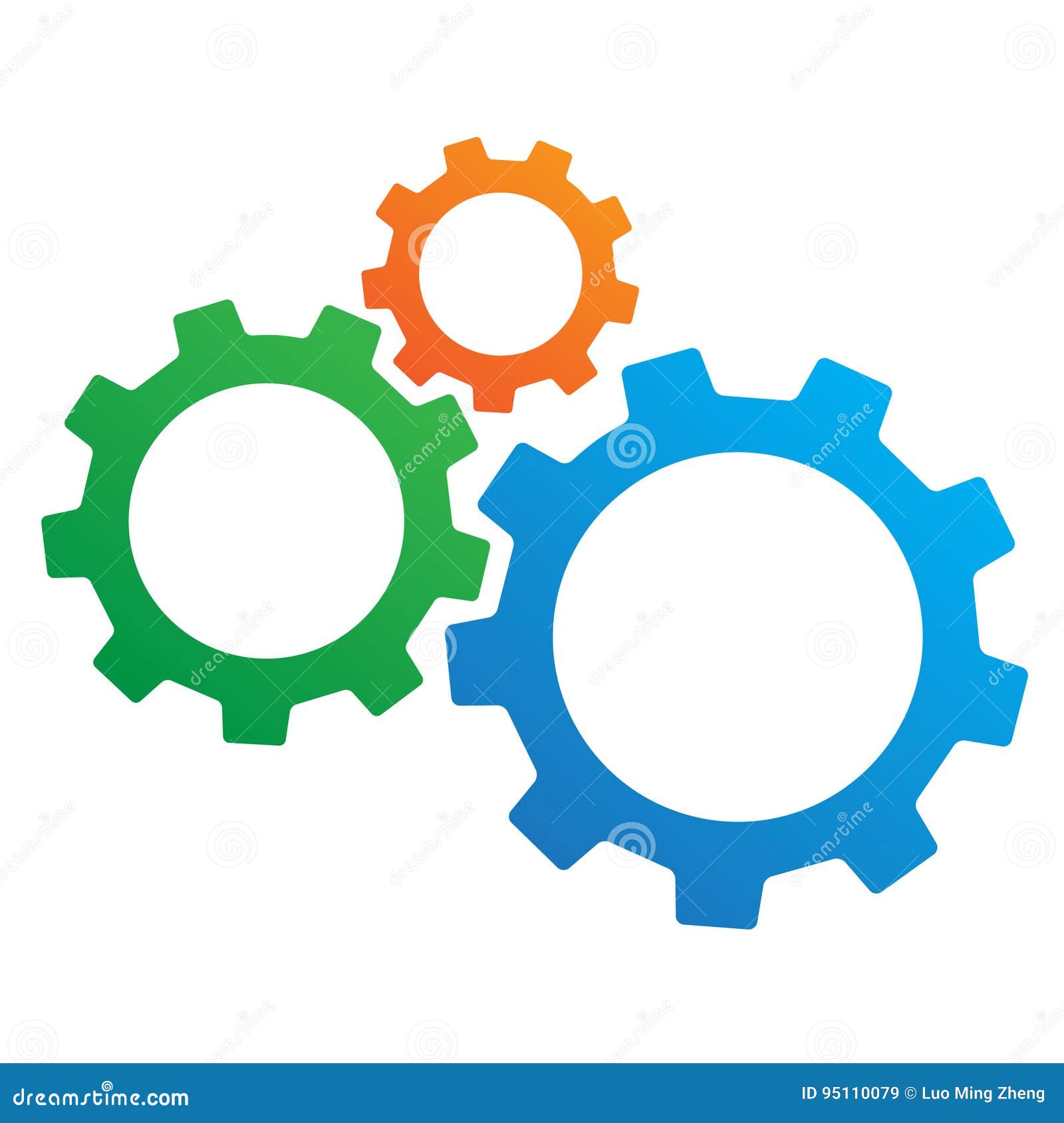Three gears stock vector. Illustration of logo, factory - 95110079