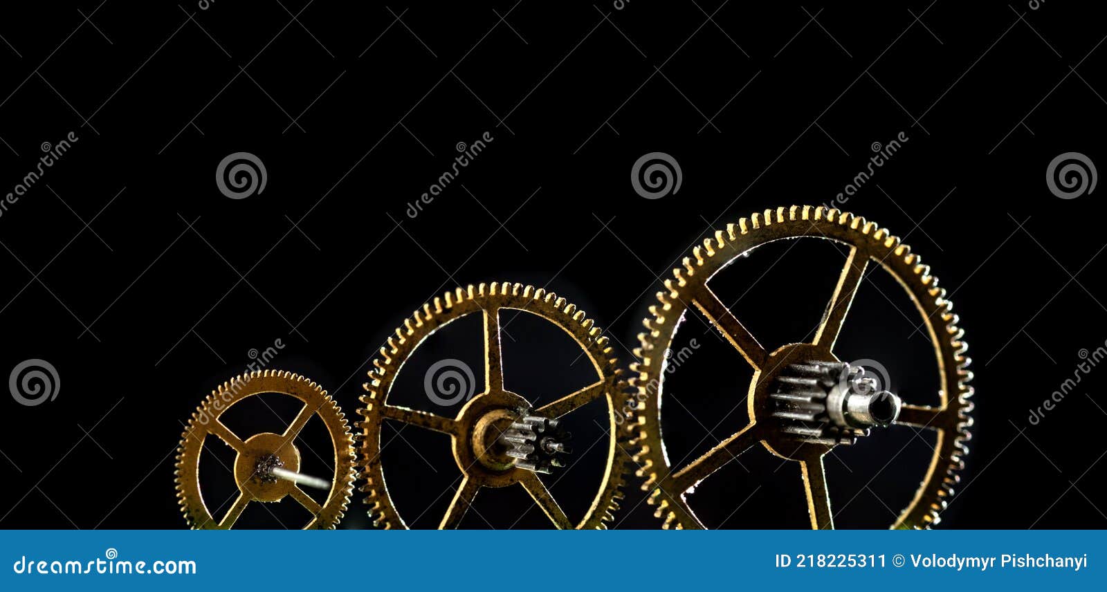 Three Gears of Different Sizes on a Black Background. Stock Image ...