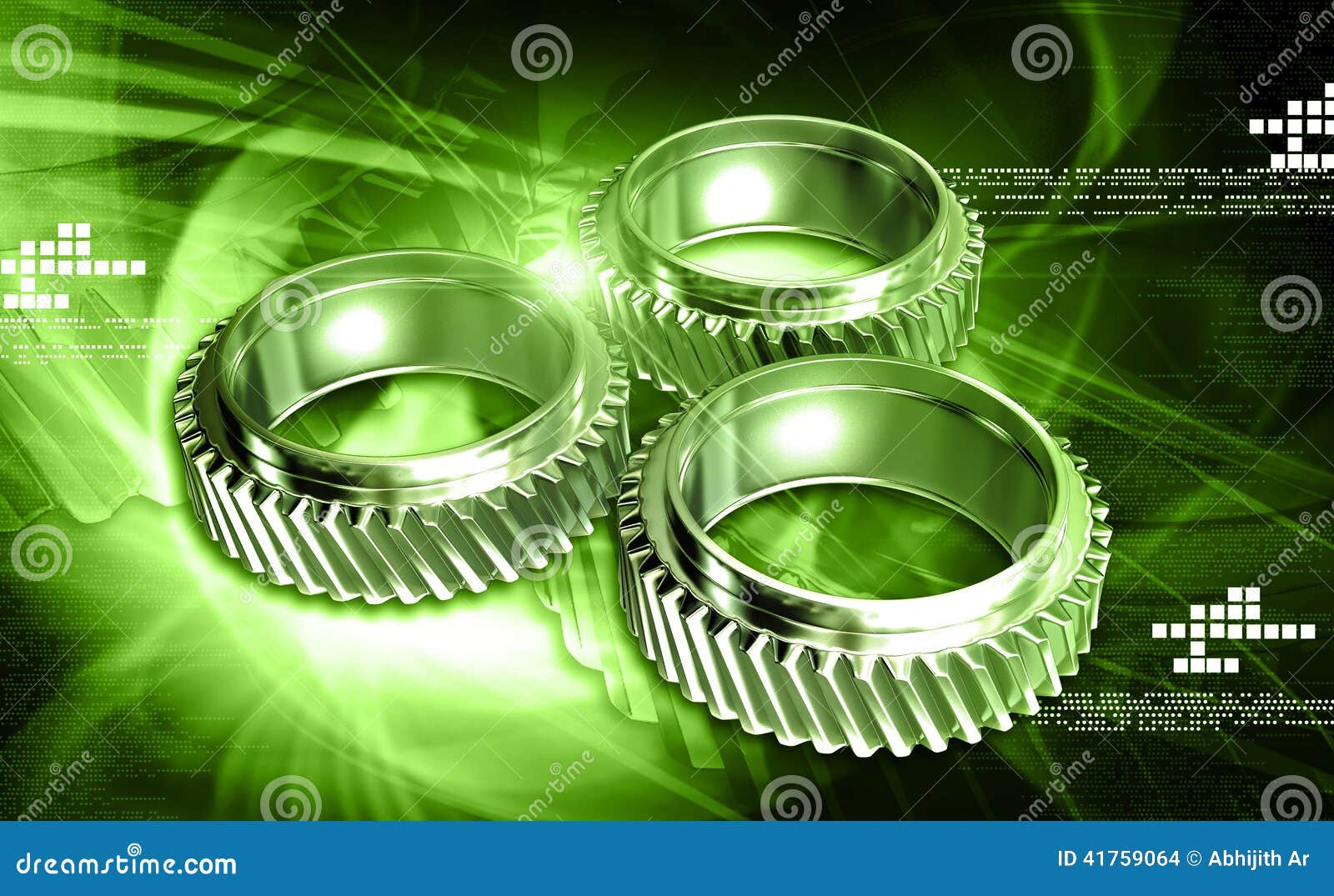 Three Gears Of Different Shapes And Sizes Are Connected To Each Other ...