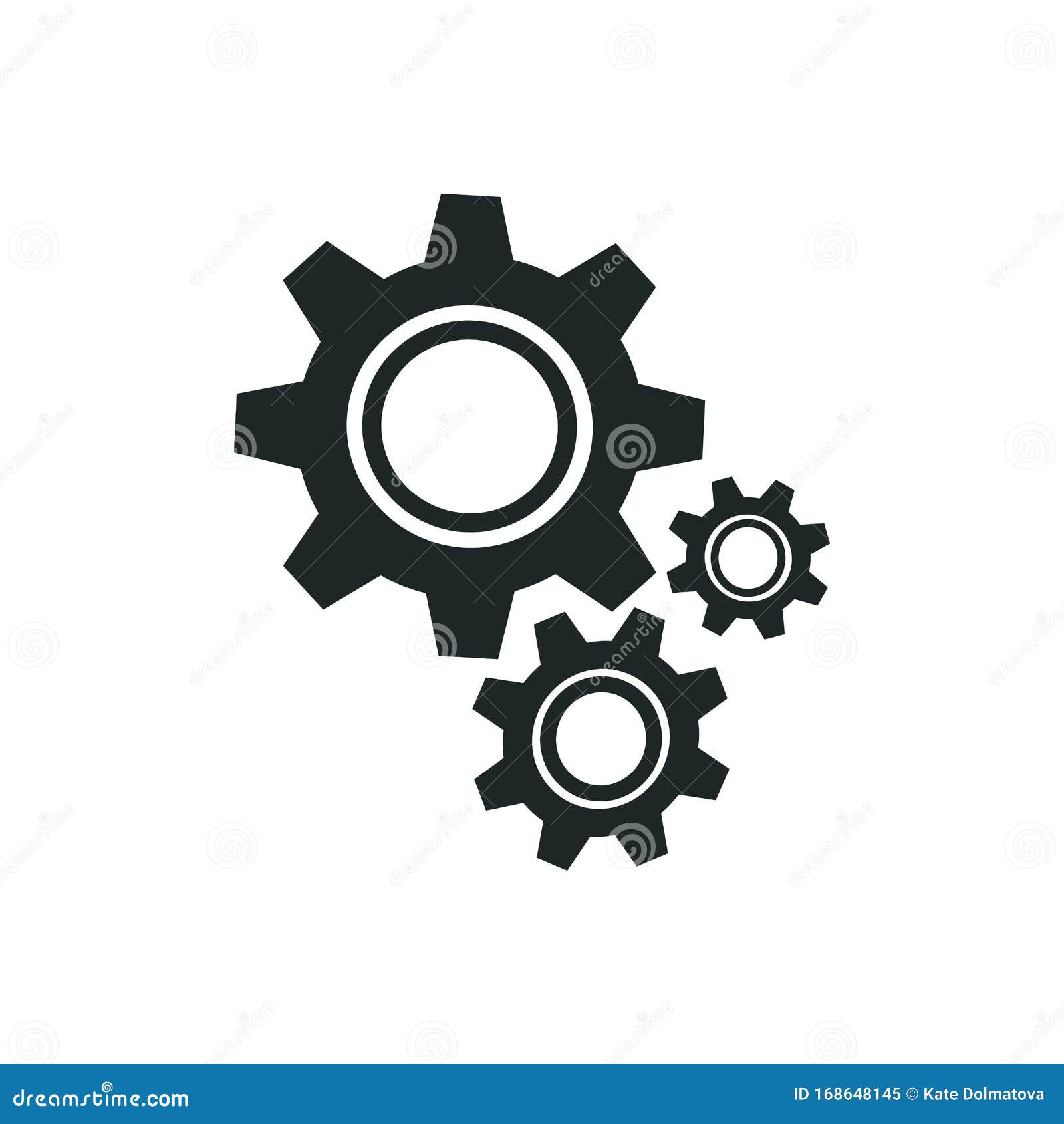 Three gears icon stock vector. Illustration of three - 168648145