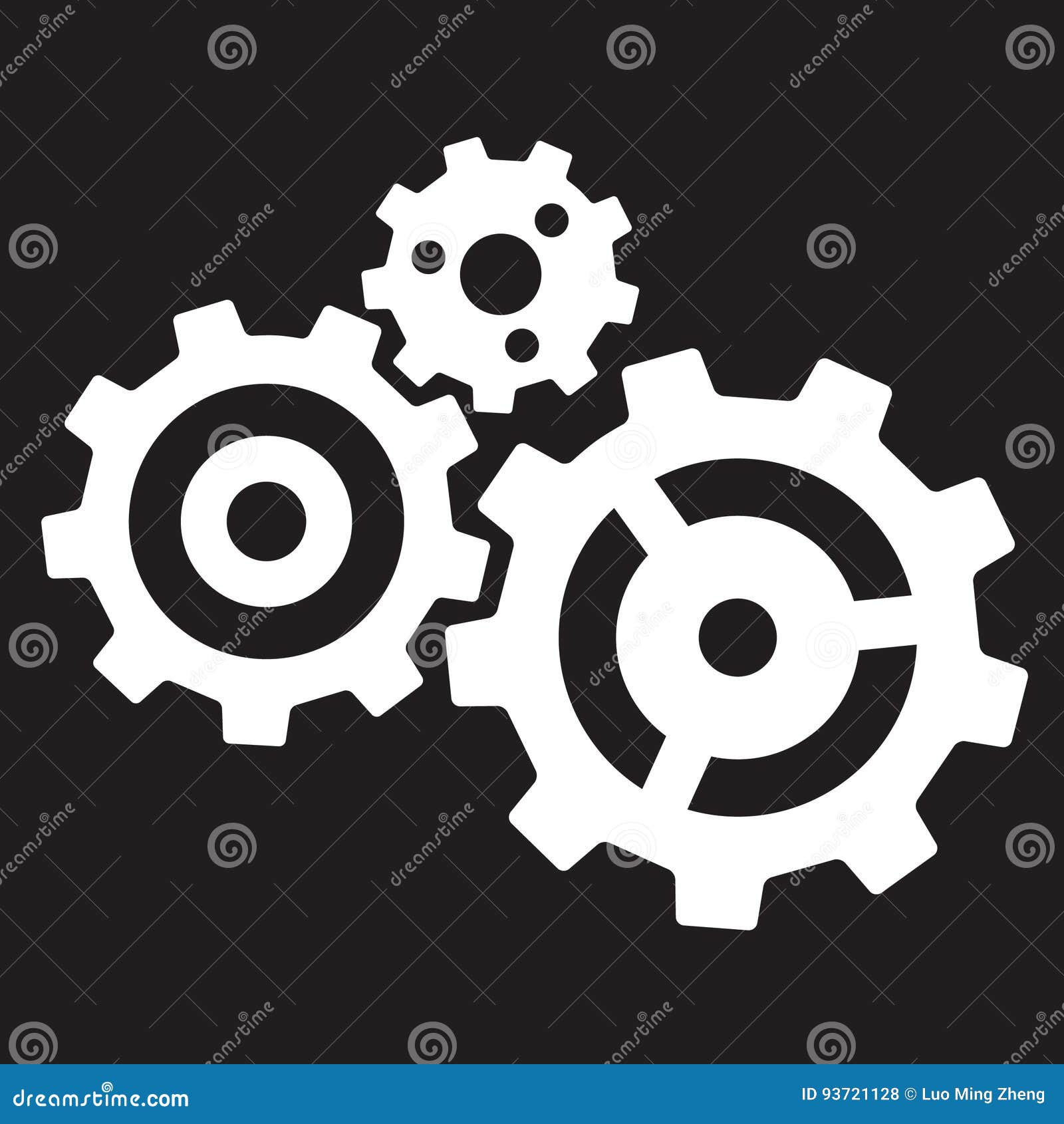 Three Gears Of Different Shapes And Sizes Are Connected To Each Other ...