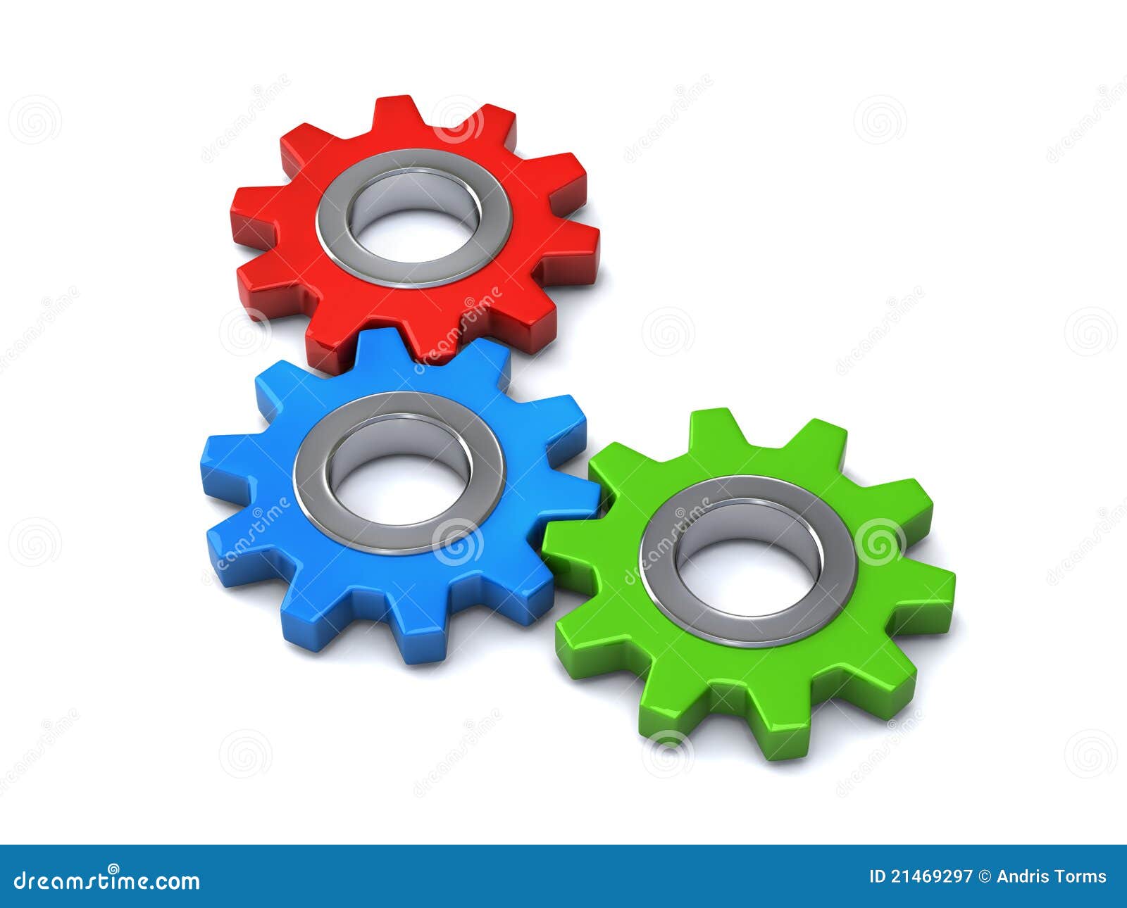 Three gears together 3d stock illustration. Illustration of round ...
