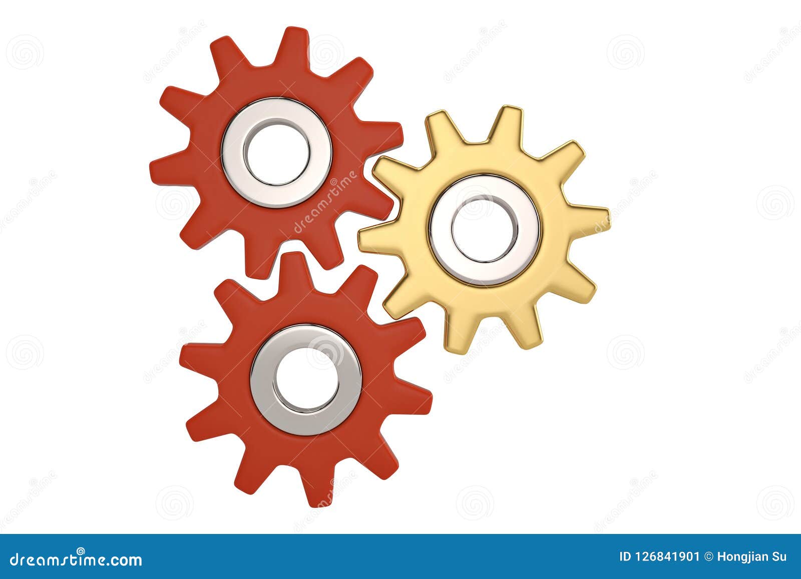 Three Gears Of Different Shapes And Sizes Are Connected To Each Other ...