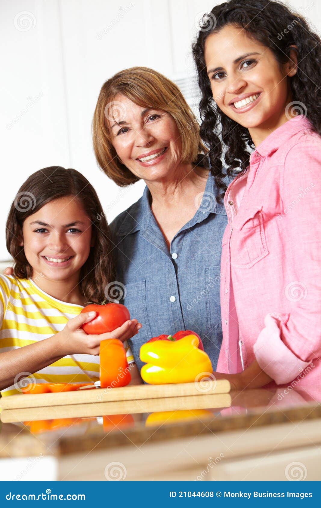Three Generation Family Cooking Stock Photo - Image of female, grandma ...