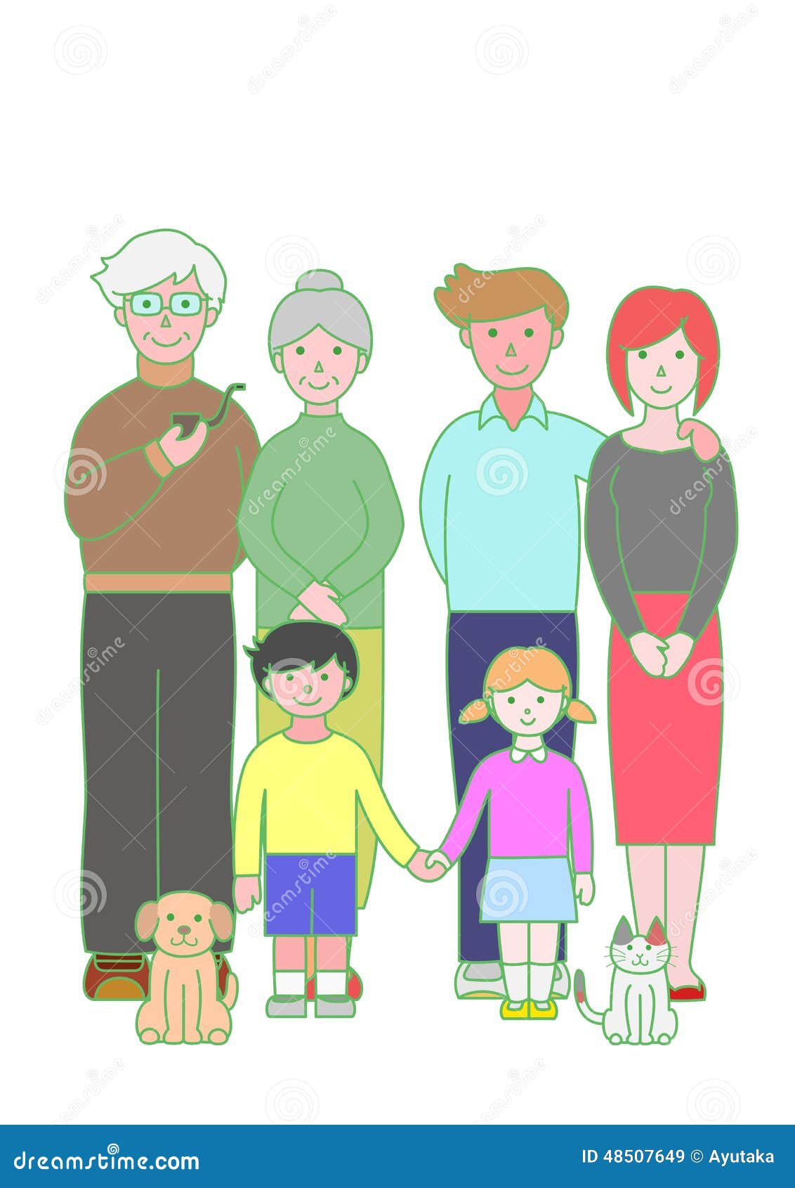 Three generation family stock vector. Illustration of generations ...