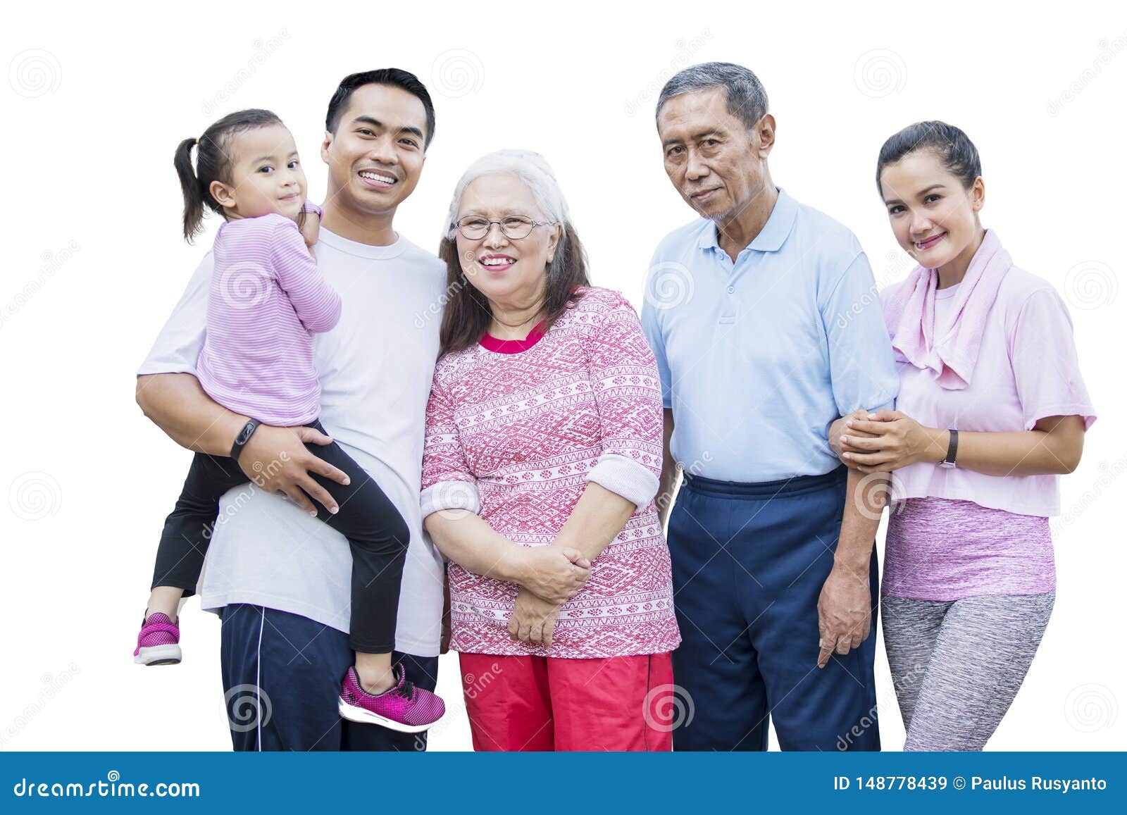 Three Generation Family Standing in the Studio Stock Image - Image of ...