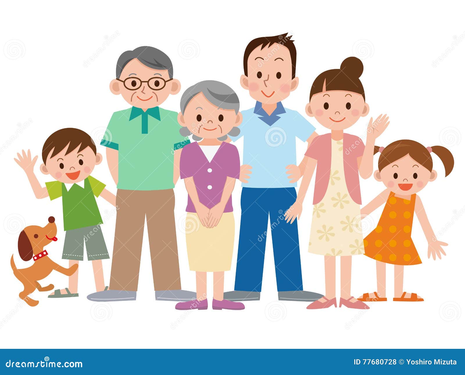 Three generation family stock vector. Illustration of holiday - 77680728