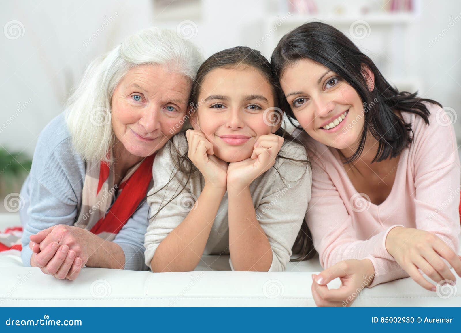 Three Generation Women on Sofa Stock Photo - Image of portrait, cute ...