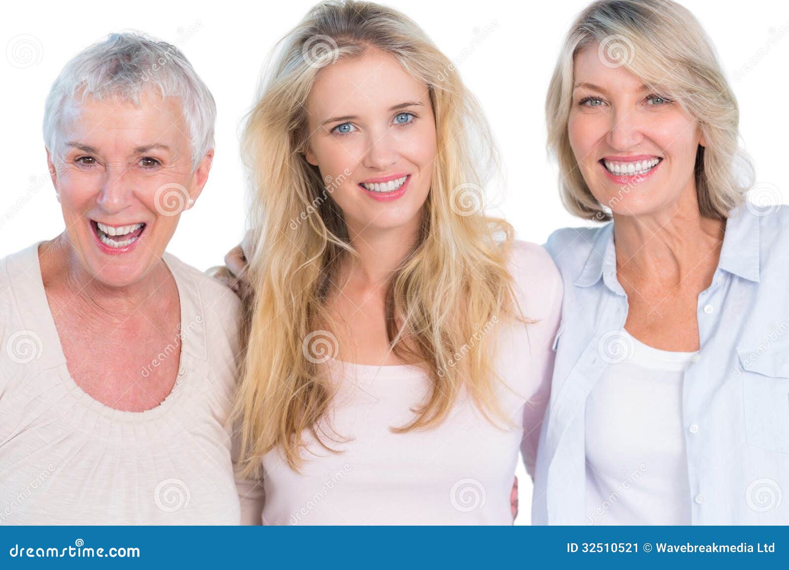 Three Generations of Cheerful Women Smiling at Camera Stock Image ...