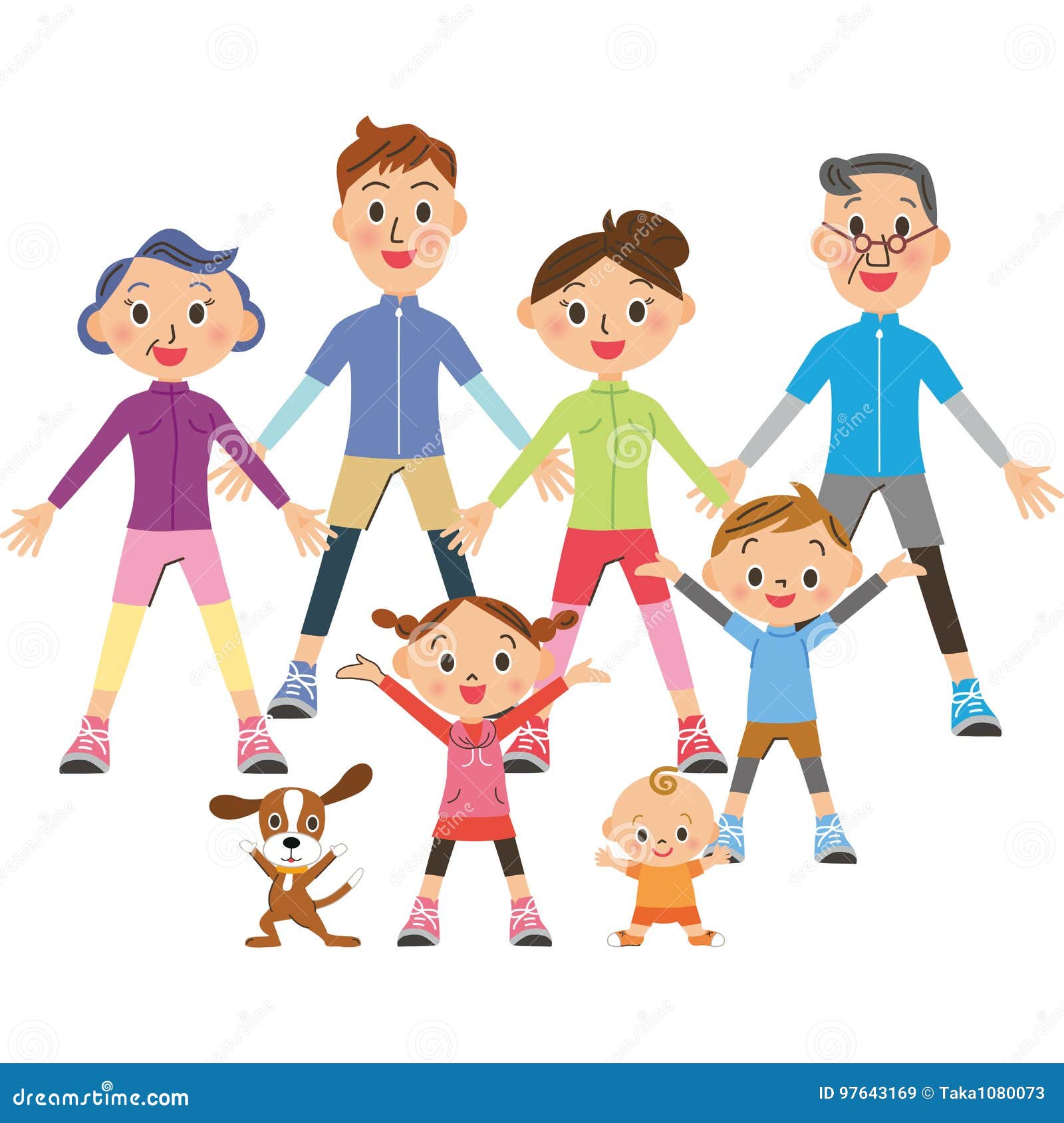 Three Generations Of The Family Vector Illustration | CartoonDealer.com ...