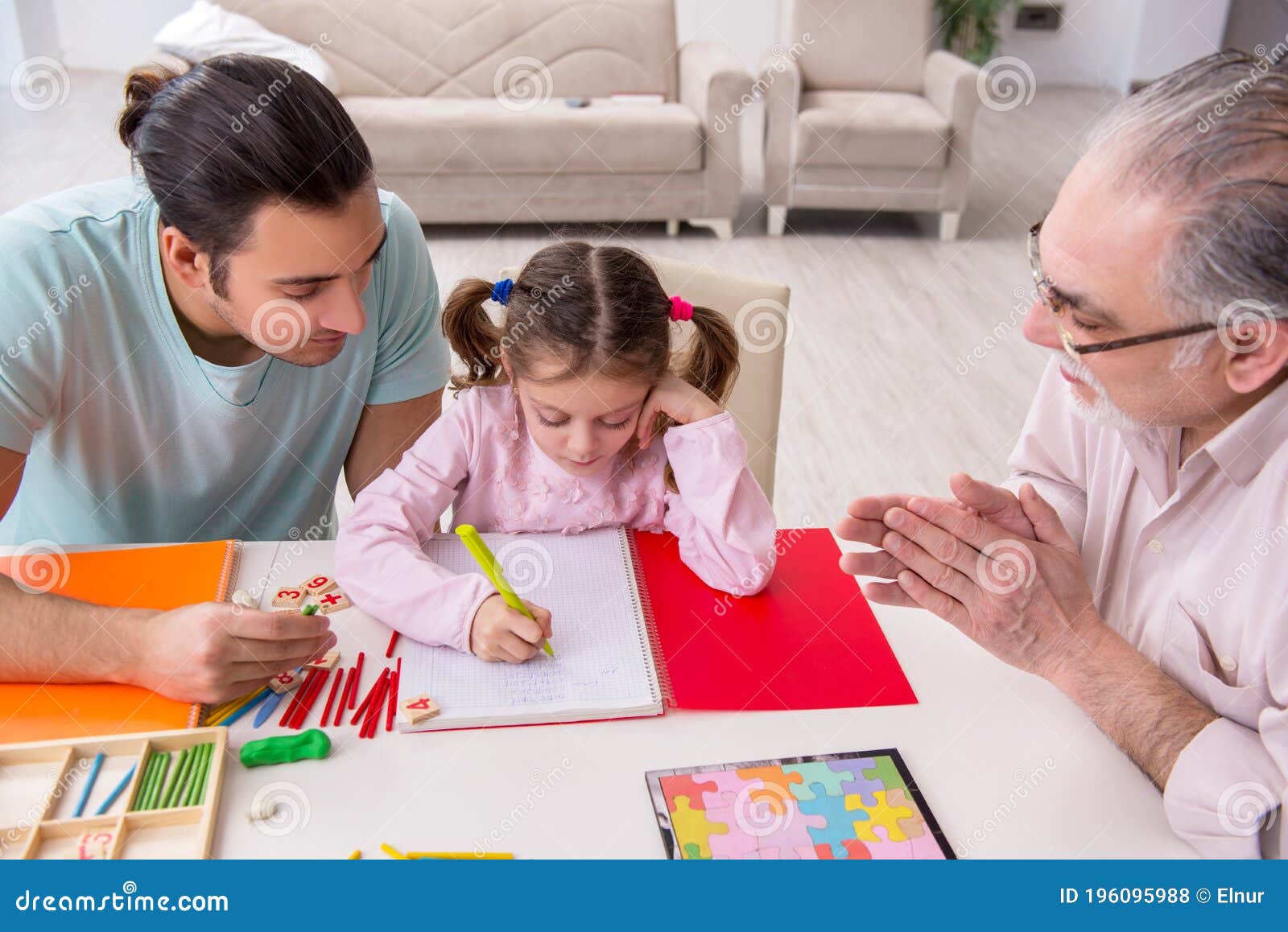 Three Generations of Family in Early Development Concept Stock Photo ...
