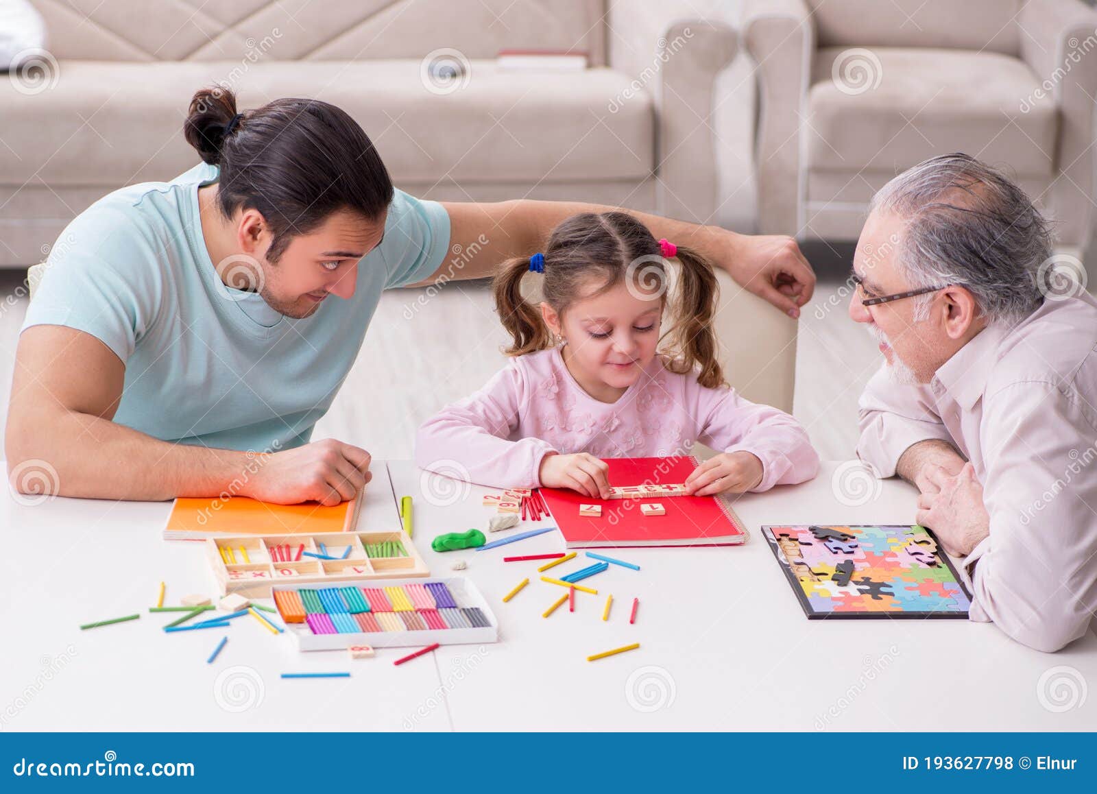 Three Generations of Family in Early Development Concept Stock Photo ...