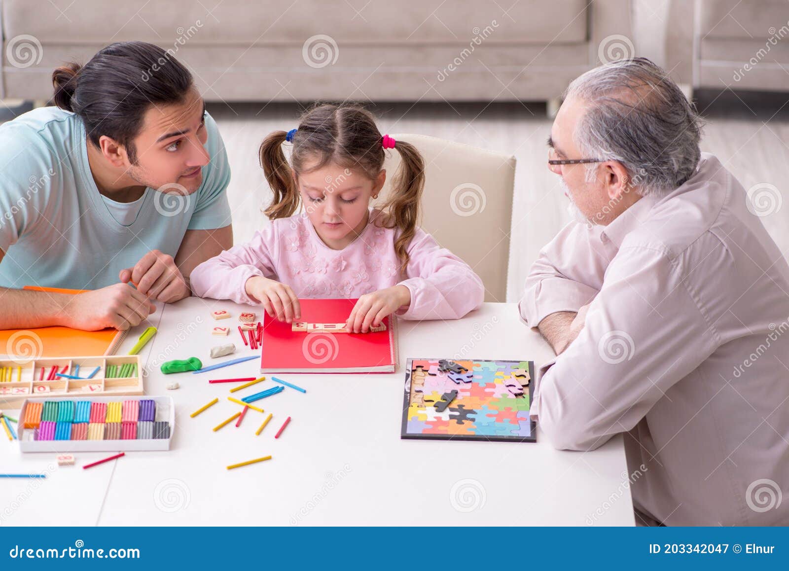 Three Generations of Family in Early Development Concept Stock Image ...