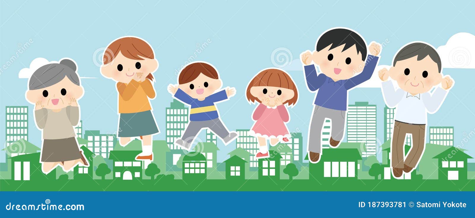 Multiple Generations Family Cartoon Stock Illustrations – 3 Multiple ...