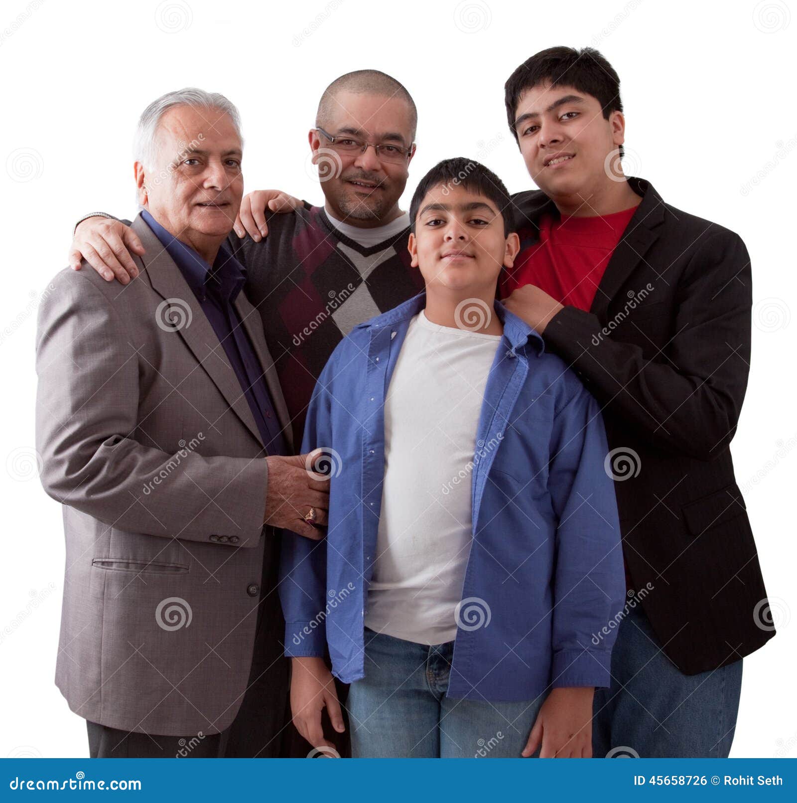 Three Generations of an Indian Family Stock Photo - Image of together ...