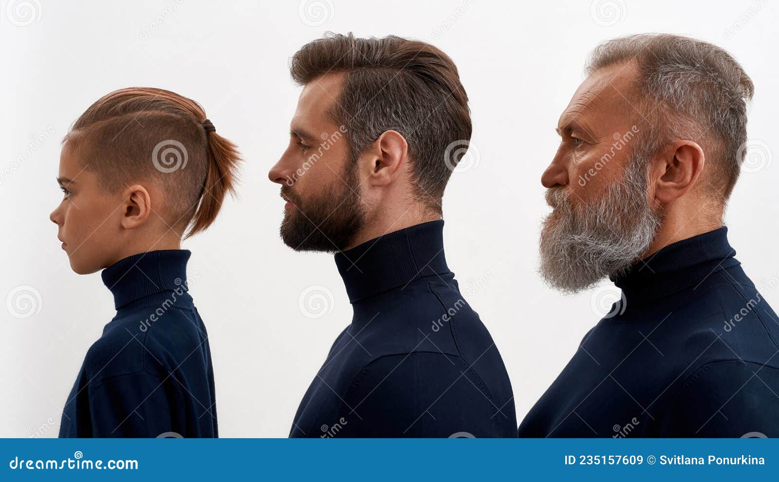 Three Generations of Men in Line Stock Image - Image of unity, love ...