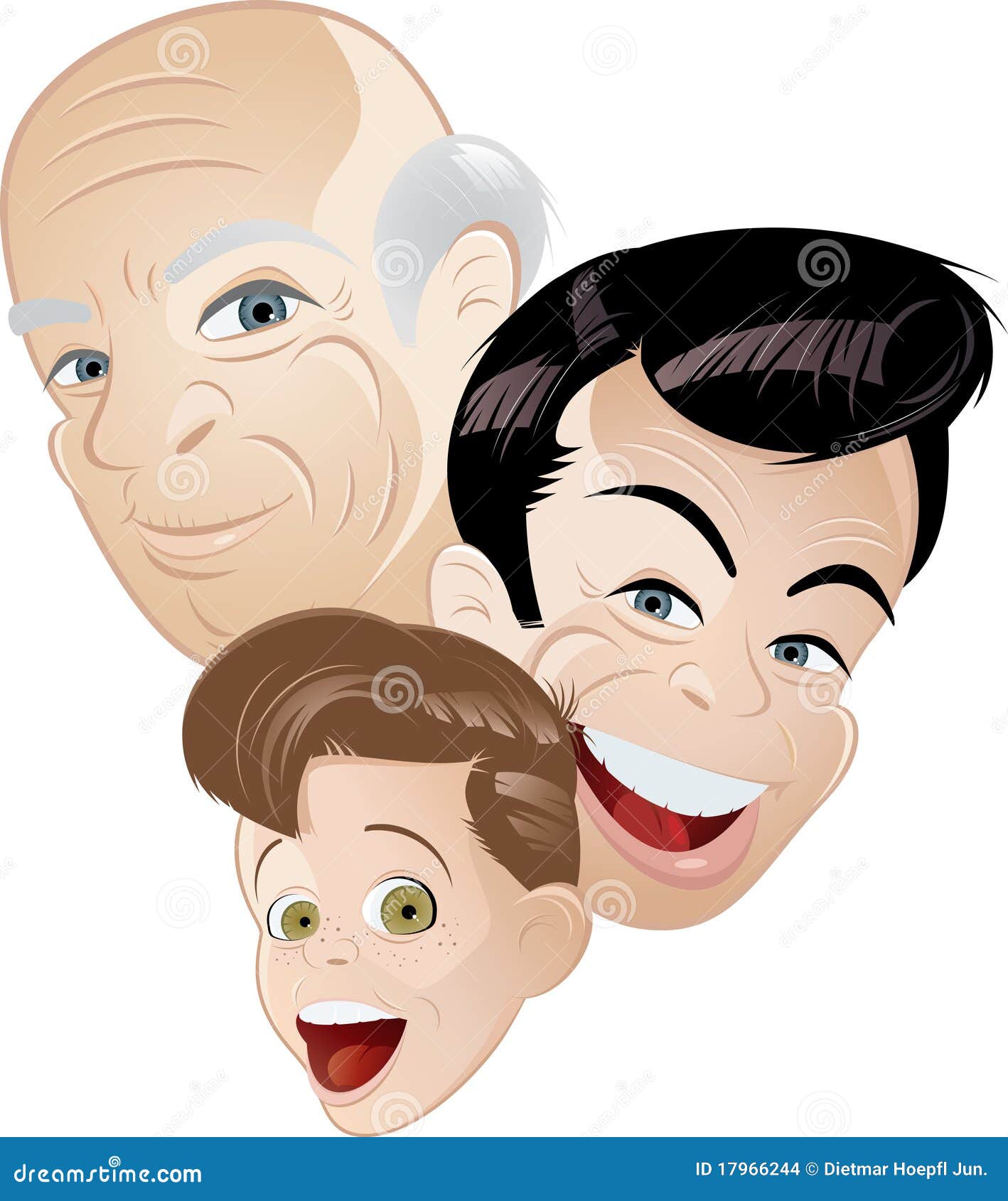 Three generations in retro stock vector. Illustration of detail - 17966244
