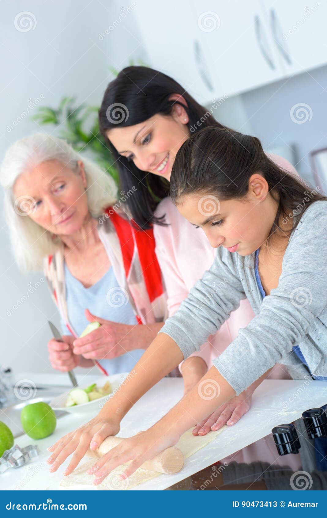 Three Generations Women Baking Together Stock Image - Image of female ...
