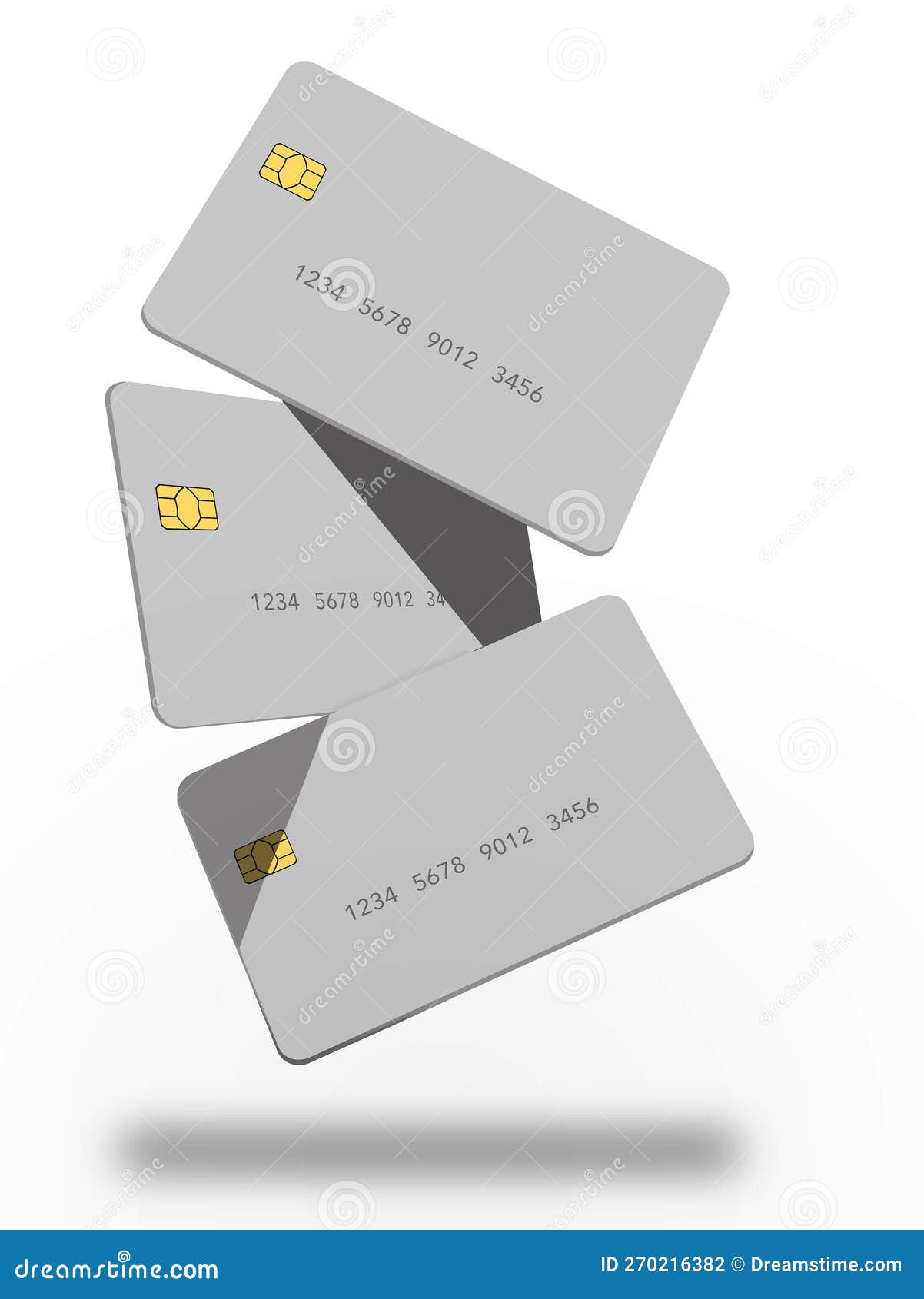Three Generic Mock Credit Cards with Text Area are Seen Stock ...