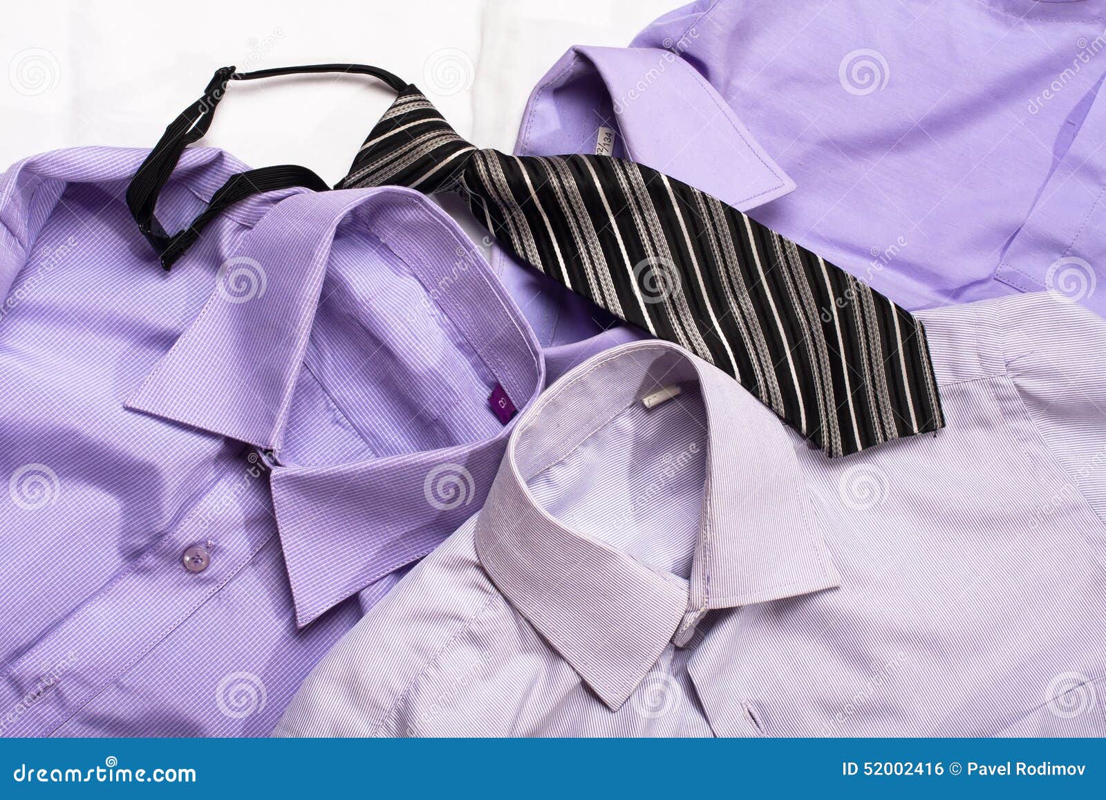 Three Generic Shirt with a Line Pattern and Tie, Closeup Stock Photo ...
